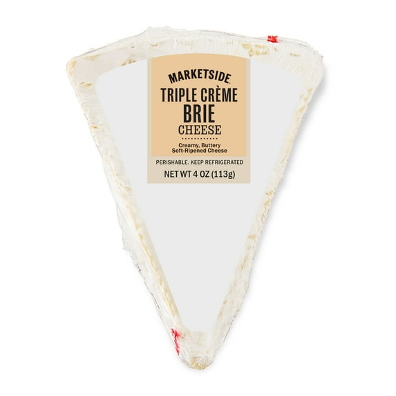 Marketside Triple Creme Brie Cheese Wedge, 4 oz (Refrigerated ...