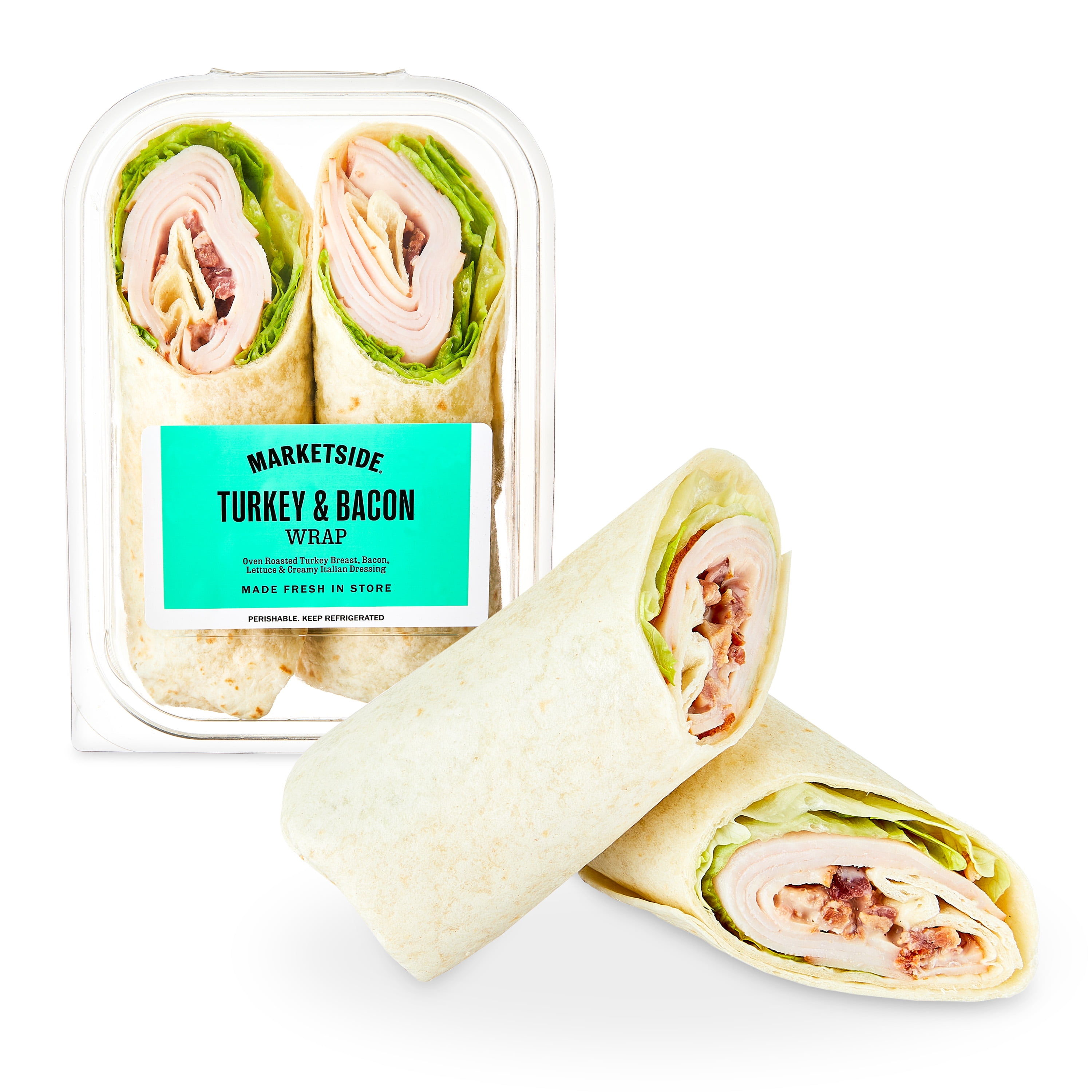 Marketside Turkey Bacon Wrap with Oven Roasted Turkey Bacon Lettuce and ...