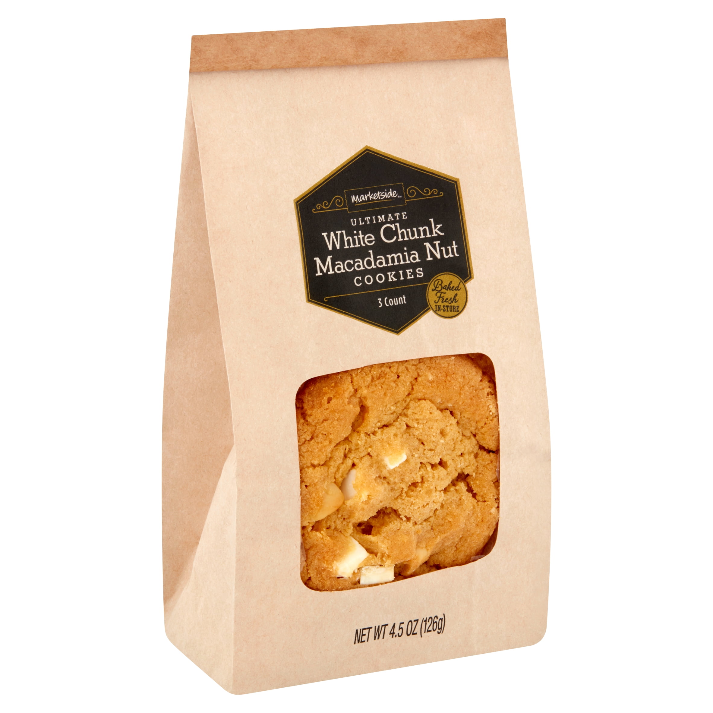 Marketside Ultimate White Chunk Macadamia Nut Cookies, 3 count, 4.5 oz ...