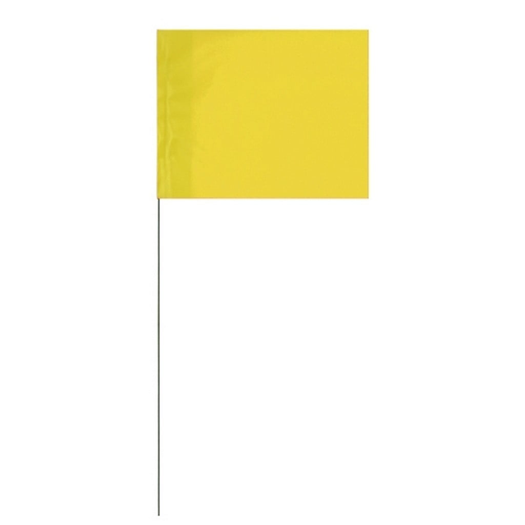Marking Flags Yellow 4" X 5" Flag With 21" Wire Staff (100 Flags ...