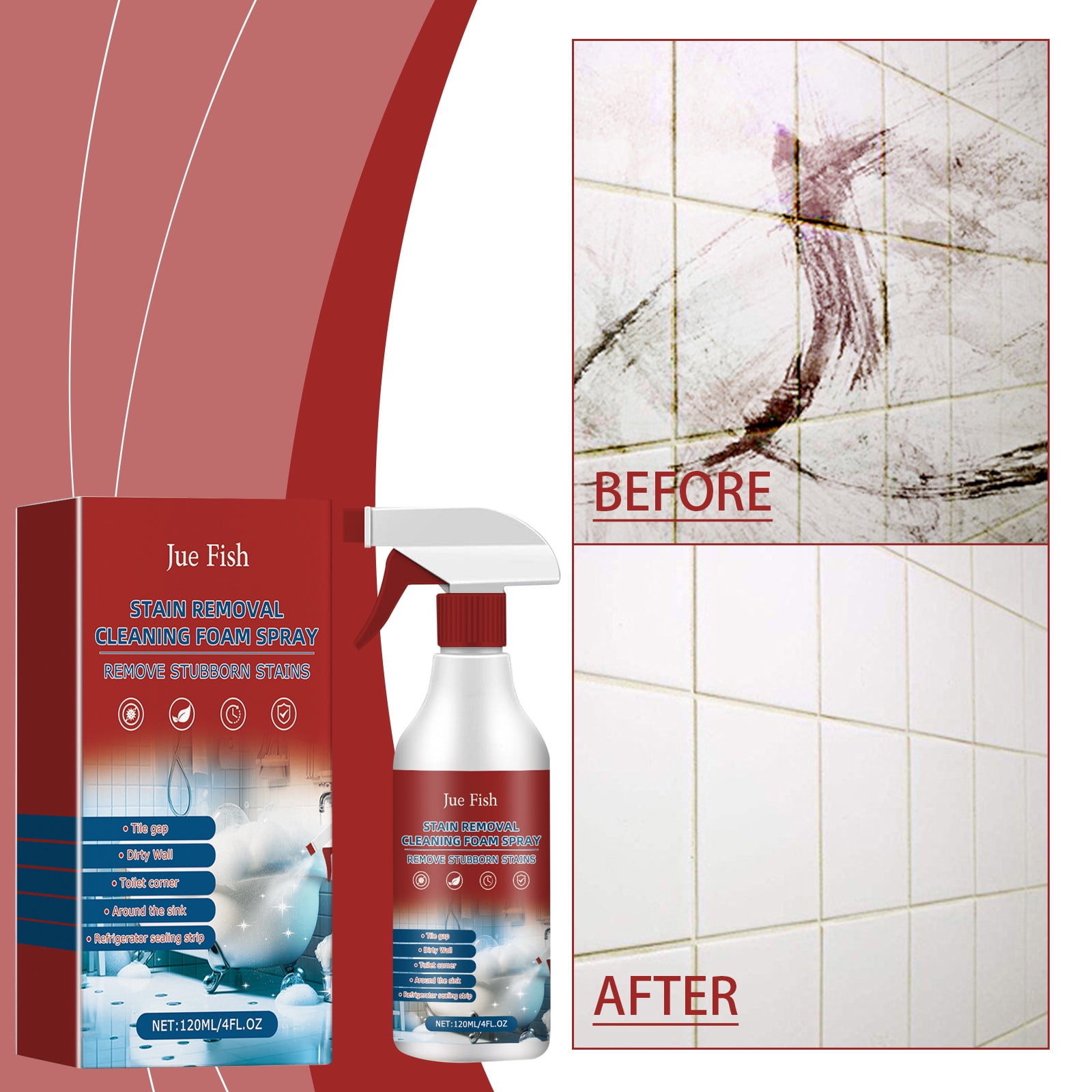 Cleaning Agent,Stain Removal Foam Spray,120ml Concentrate,Heavy Duty ...