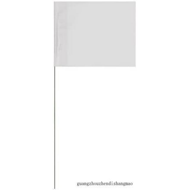 Marking/Survey Flags, 4" X 5" W/21" Wire, Several Colors, White - 100 ...