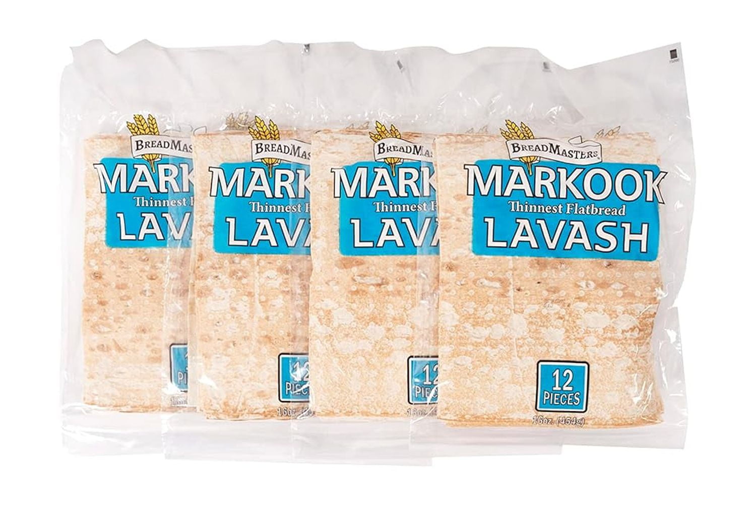 Markook Lavash Thinnest Flat Bread - 4-Pack, 9-Inch x 12-Inch Soft ...