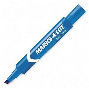 Marks-A-Lot 07886 - Permanent Marker, Regular Chisel Tip, Blue, Dozen ...