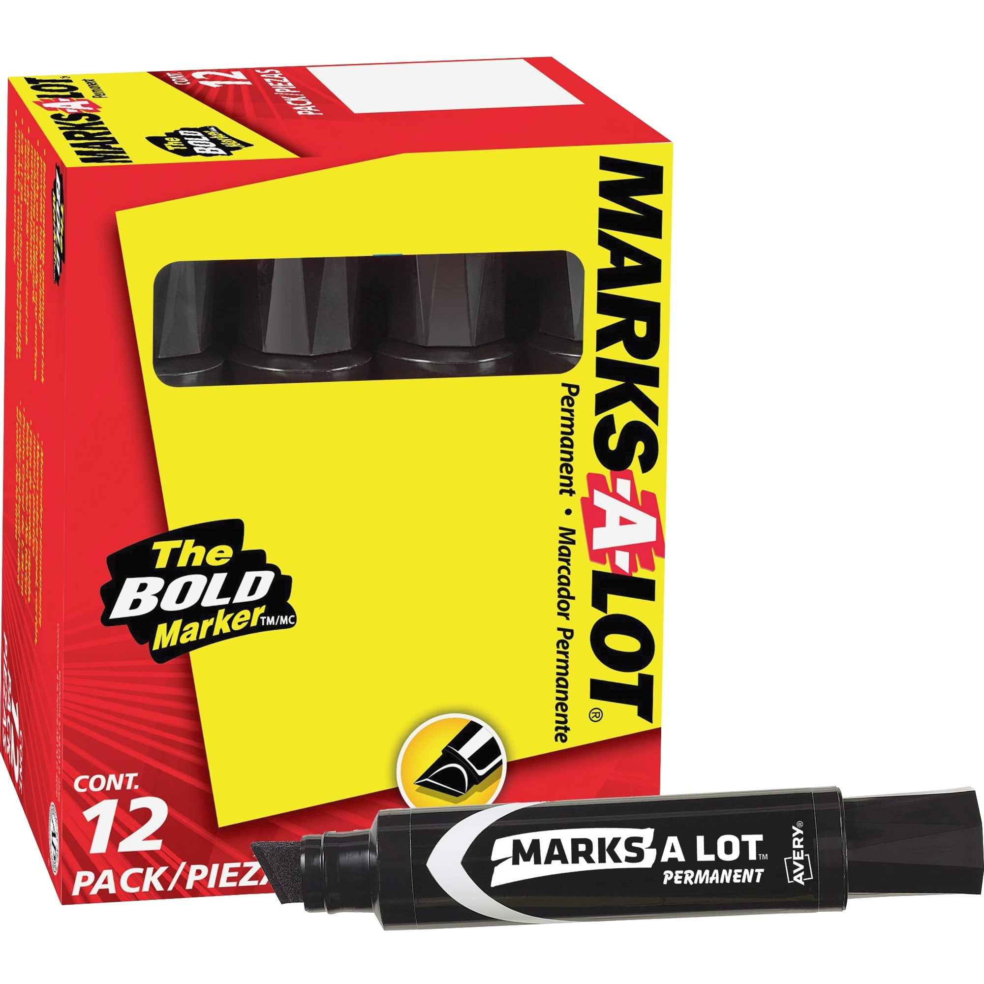 Marks-A-Lot, AVE24148BX, Marks-A-Lot Permanent Markers, 12 / Box ...