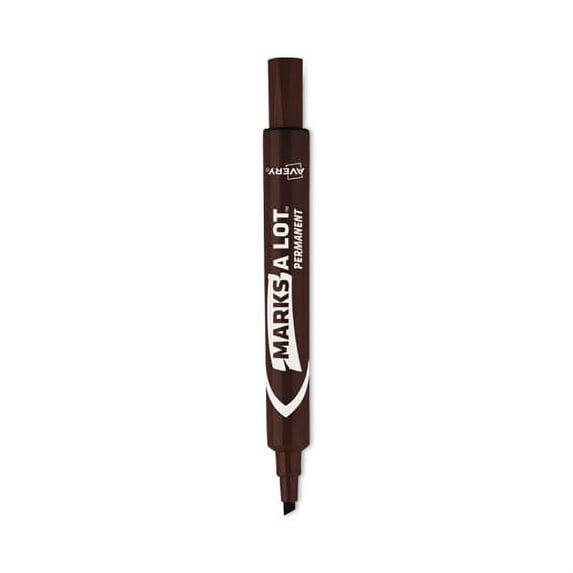Marks A Lot Large Desk-Style Permanent Marker, Broad Chisel Tip, Brown ...
