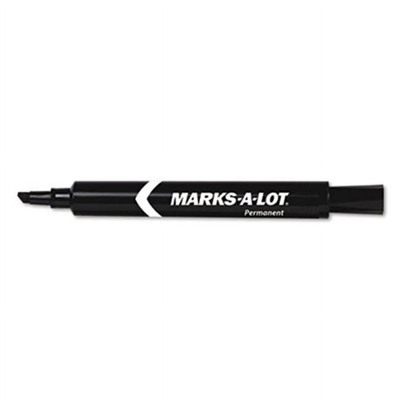 Marks-A-Lot Permanent Marker Large Chisel Tip Black Dozen - Walmart.com