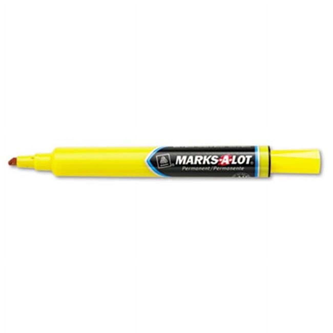 Marks-A-Lot Permanent Marker Large Chisel Tip Yellow Dozen - Yellow ...