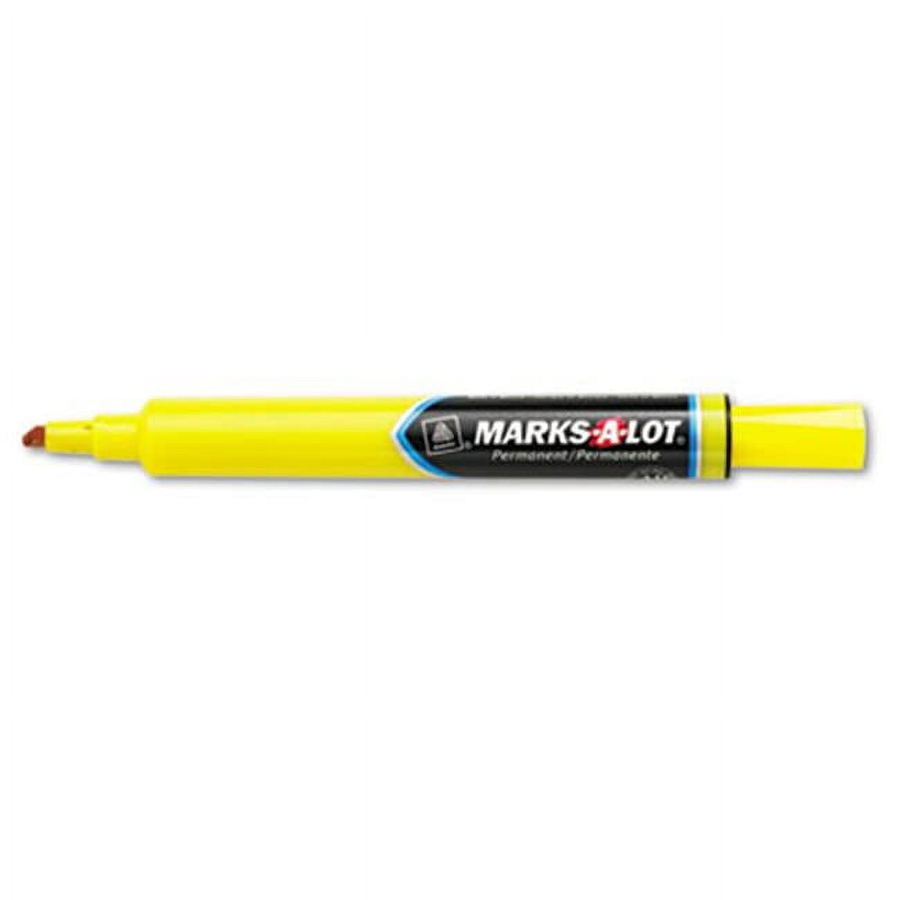 Marks-A-Lot Permanent Marker Large Chisel Tip Yellow Dozen - Yellow ...