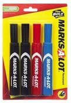Marks-A-Lot Permanent Markers, Chisel Tip Pack of 4 [Set of 2 ...