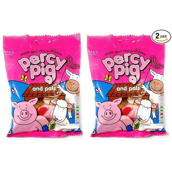 Marks & Spencer, Percy Pigs Original Gummy Candy, 2 x 170g Bags, Fruit ...