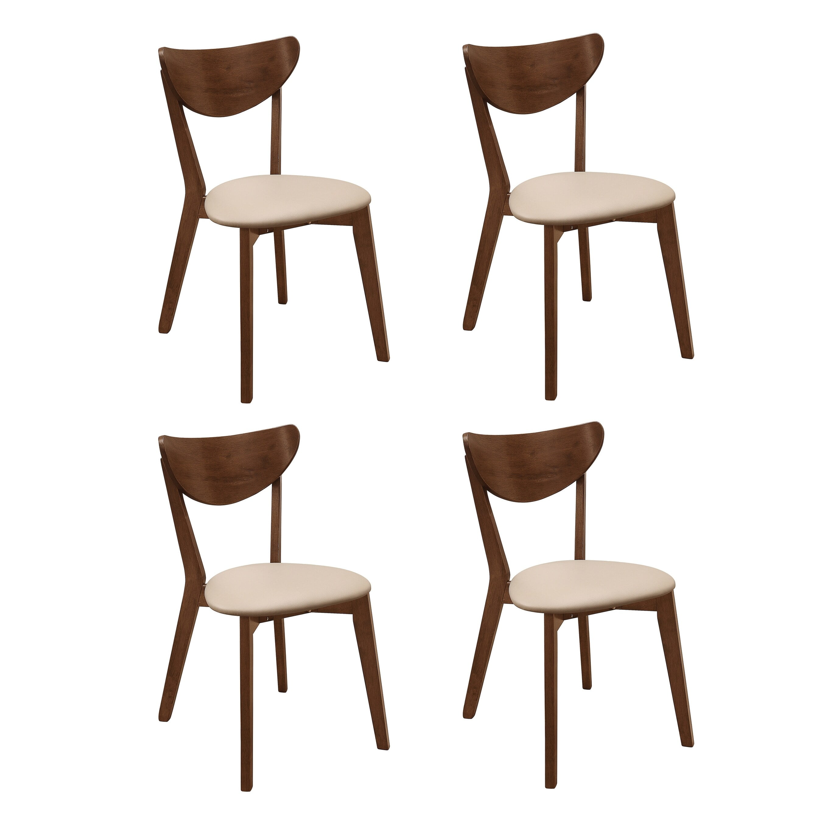Markus Tan and Chestnut Open Back Dining Chairs (Set of 4) - Walmart.com