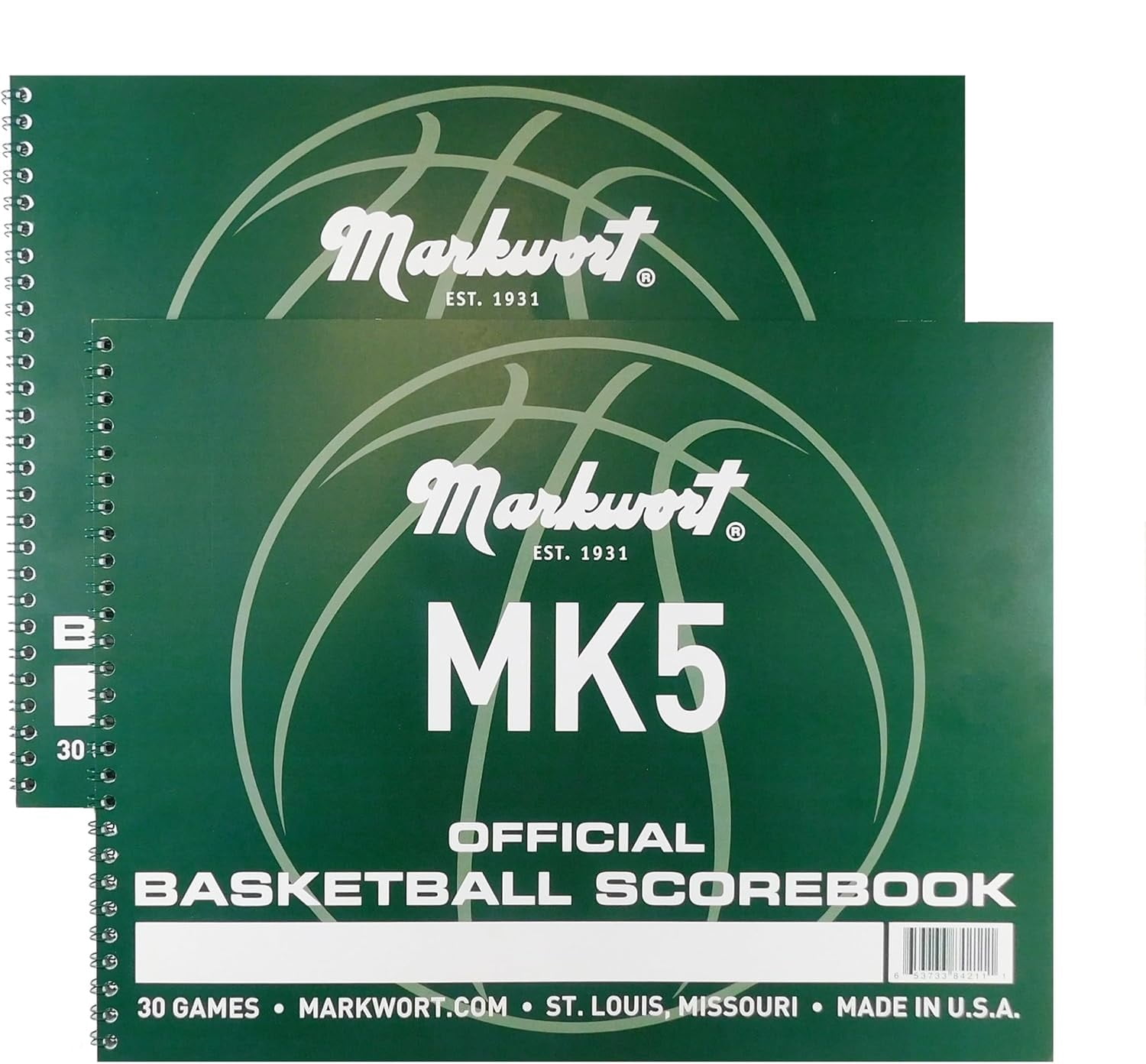 Markwort Mark V Basketball Scorebook with Fouls - 30 Game Side-by-Side ...