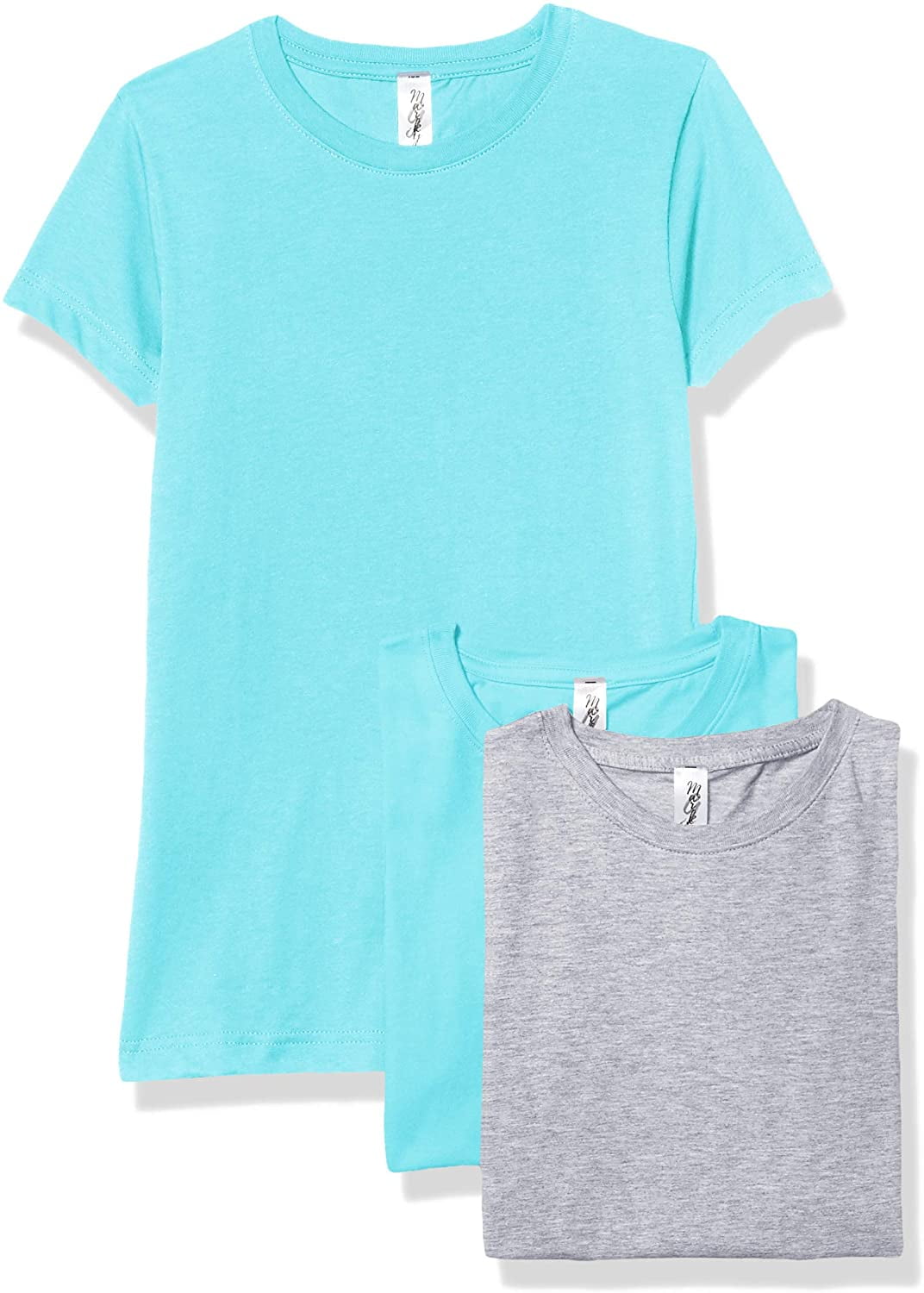 Marky G Apparel Girls' Short-Sleeve Crew Neck Slim-Fit T-Shirts 100% ...