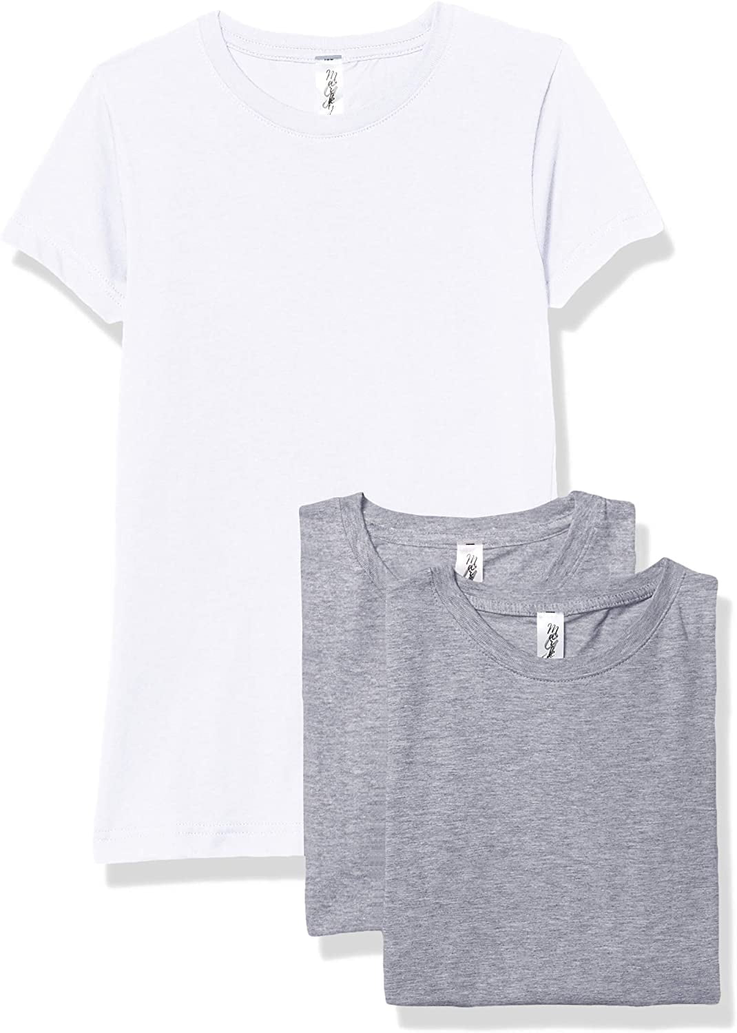 Marky G Apparel Girls' Short-Sleeve Crew Neck Slim-Fit T-Shirts 100% ...