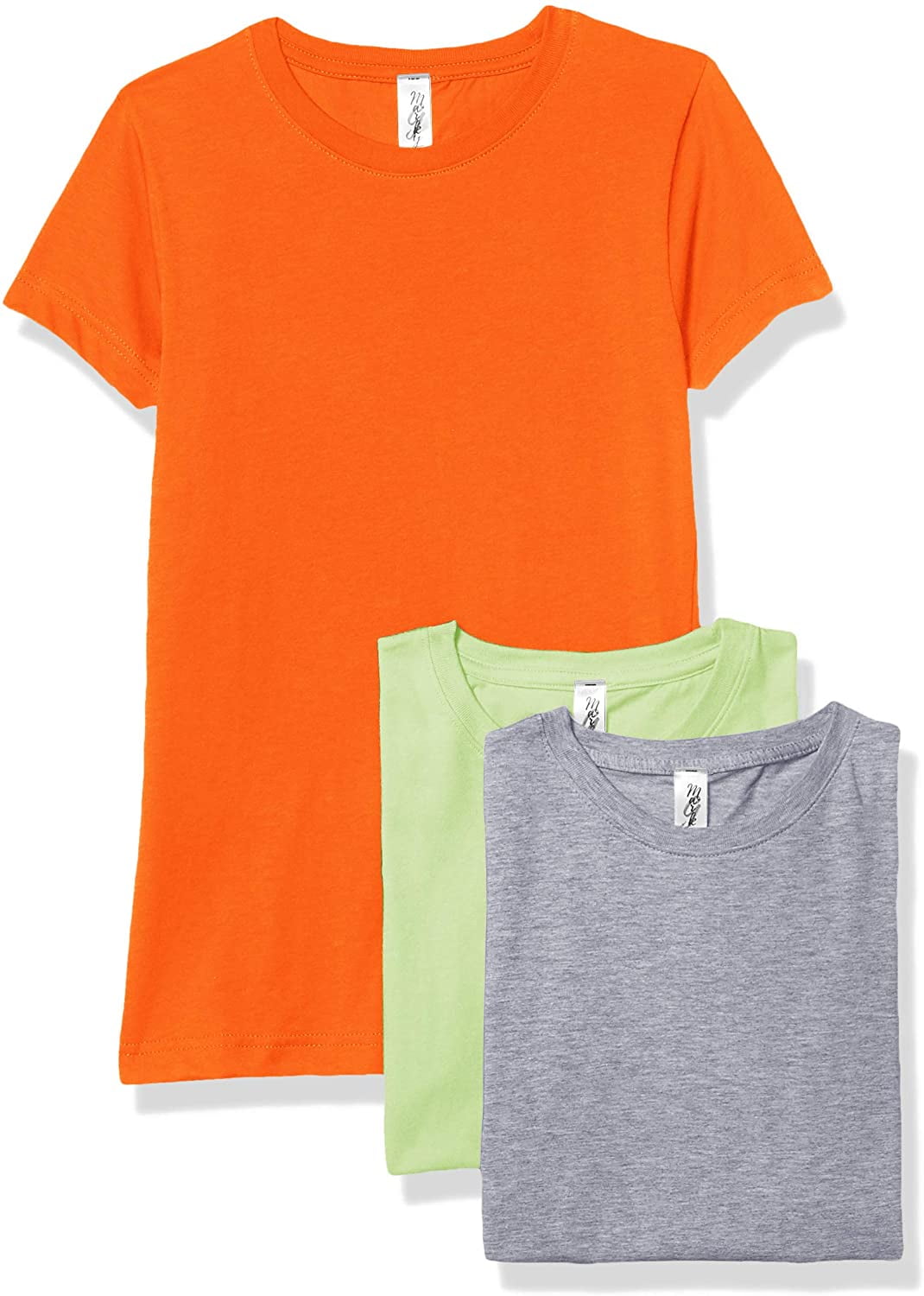 Marky G Apparel Girls' Short-Sleeve Crew Neck Slim-Fit T-Shirts 100% ...
