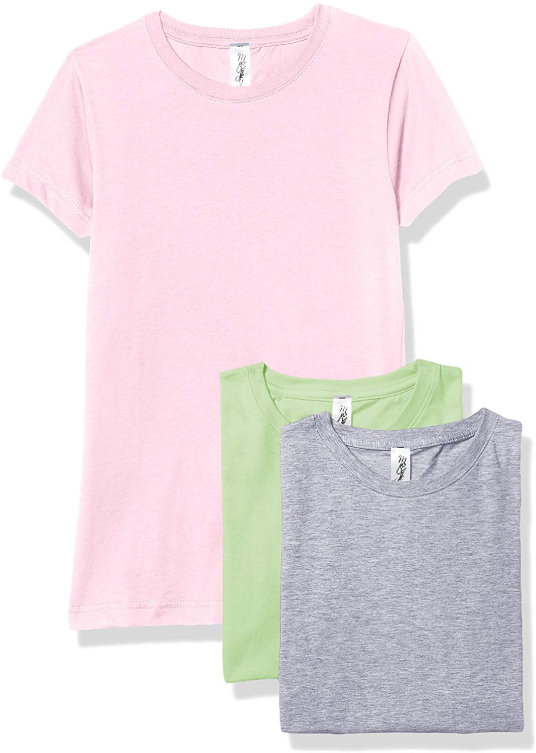 Marky G Apparel Girls' Short-Sleeve Crew Neck Slim-Fit T-Shirts 100% ...