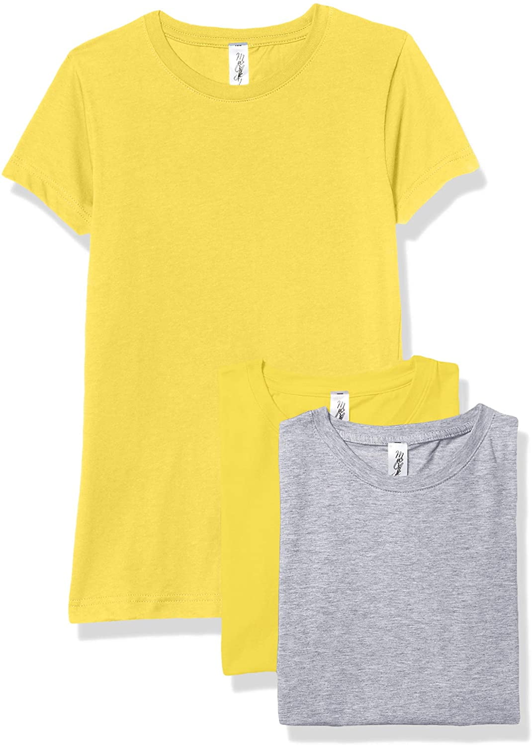 Marky G Apparel Girls' Short-Sleeve Crew Neck Slim-Fit T-Shirts 100% ...