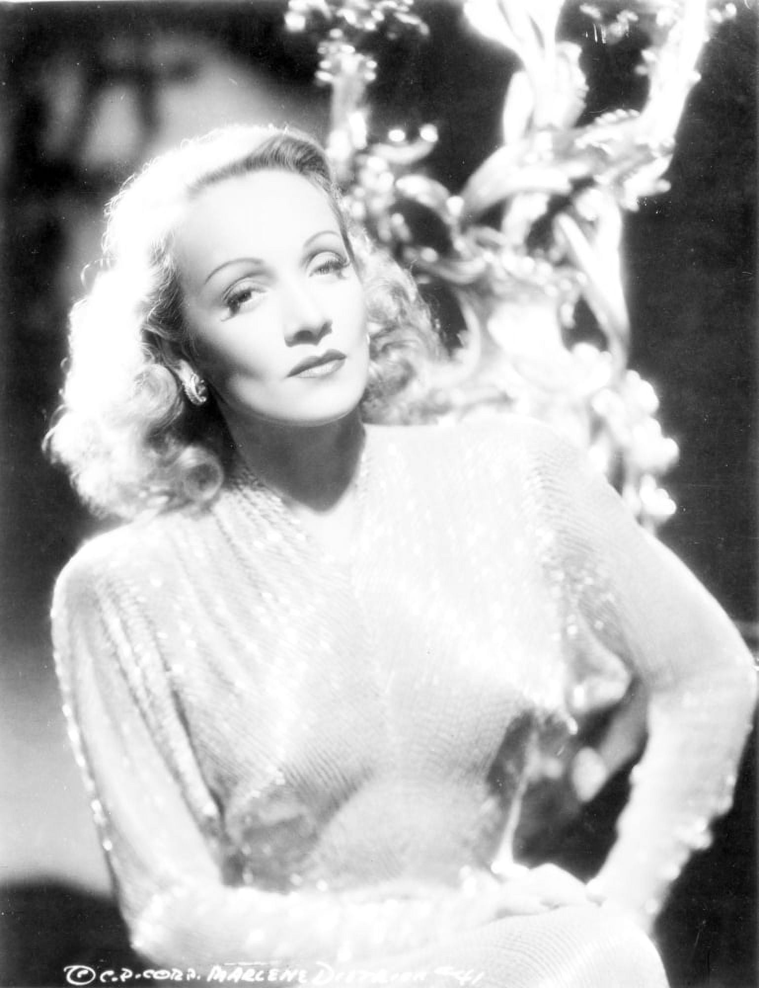 Marlene Dietrich Posed in Elegant Dress with Short Hair Photo Print (8 x 10) - Walmart.com