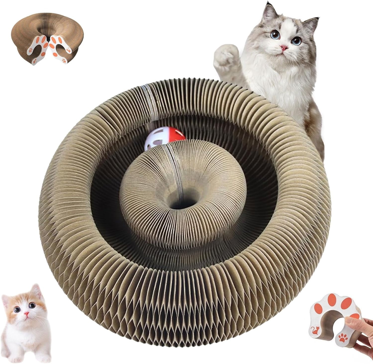 Marlene Pets, Marlene Round Scratch Board, Cat Toy Round Accordion ...
