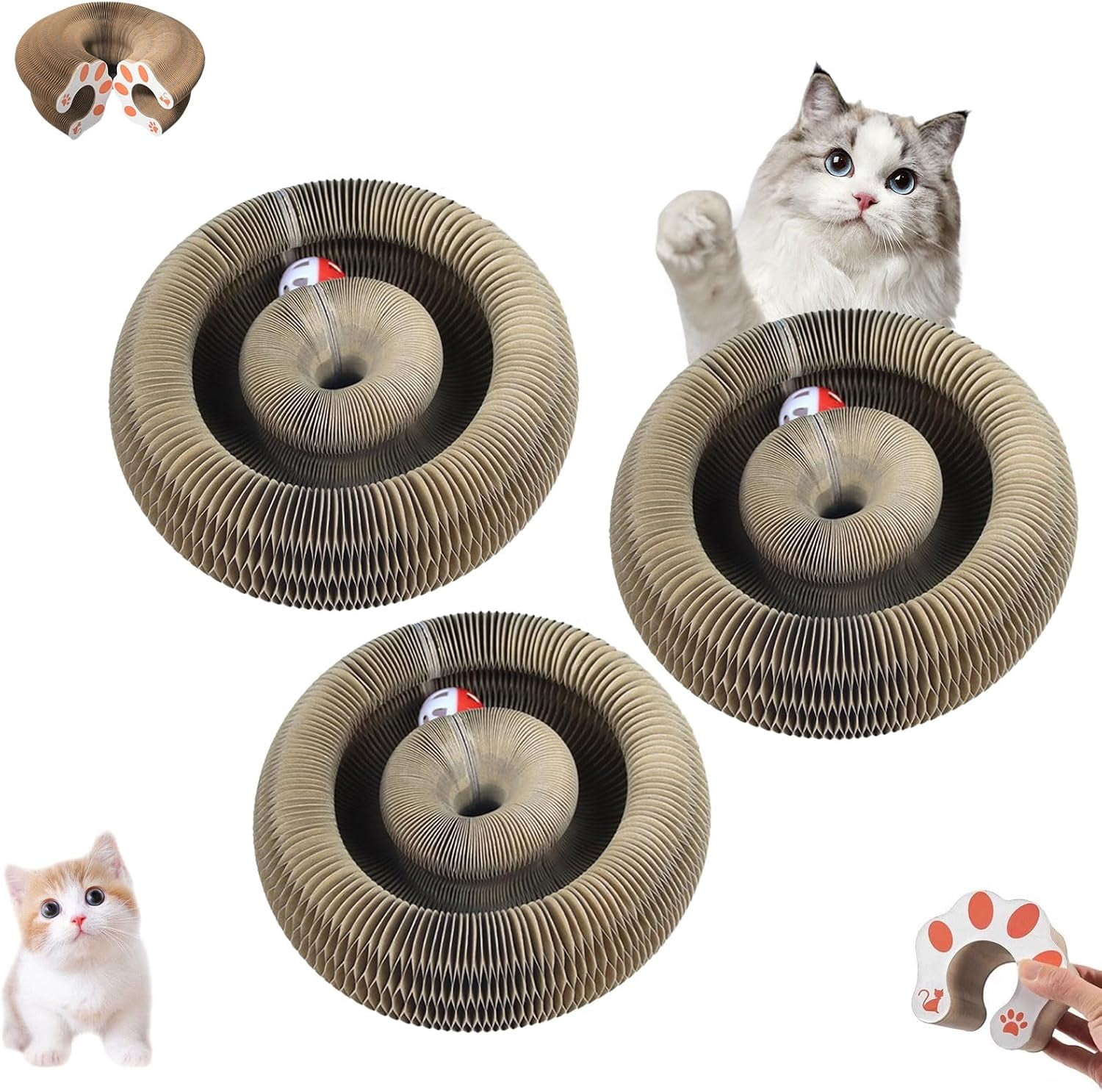 Marlene Pets, Marlene Round Scratch Board, Cat Toy Round Accordion ...