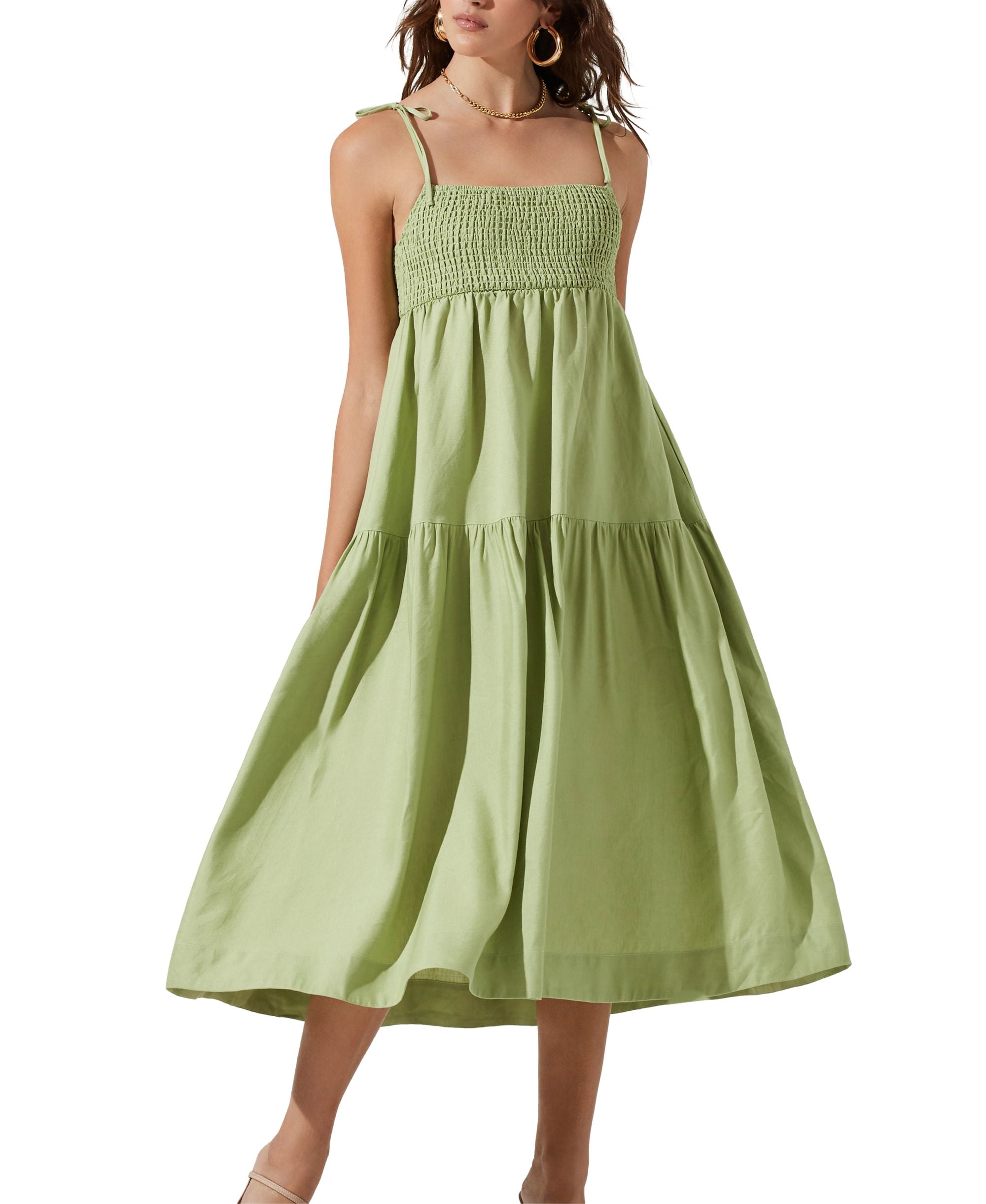 Marlene Sleeveless Midi Dress Celery S - Walmart.com