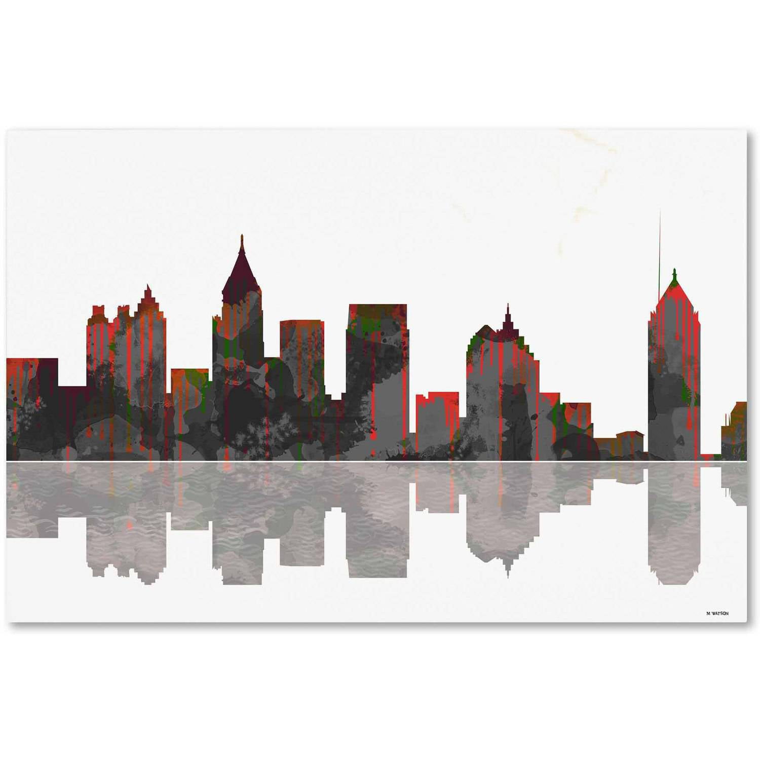 Marlene Watson "Atlanta Georgia Skyline" Canvas Art - Walmart.com