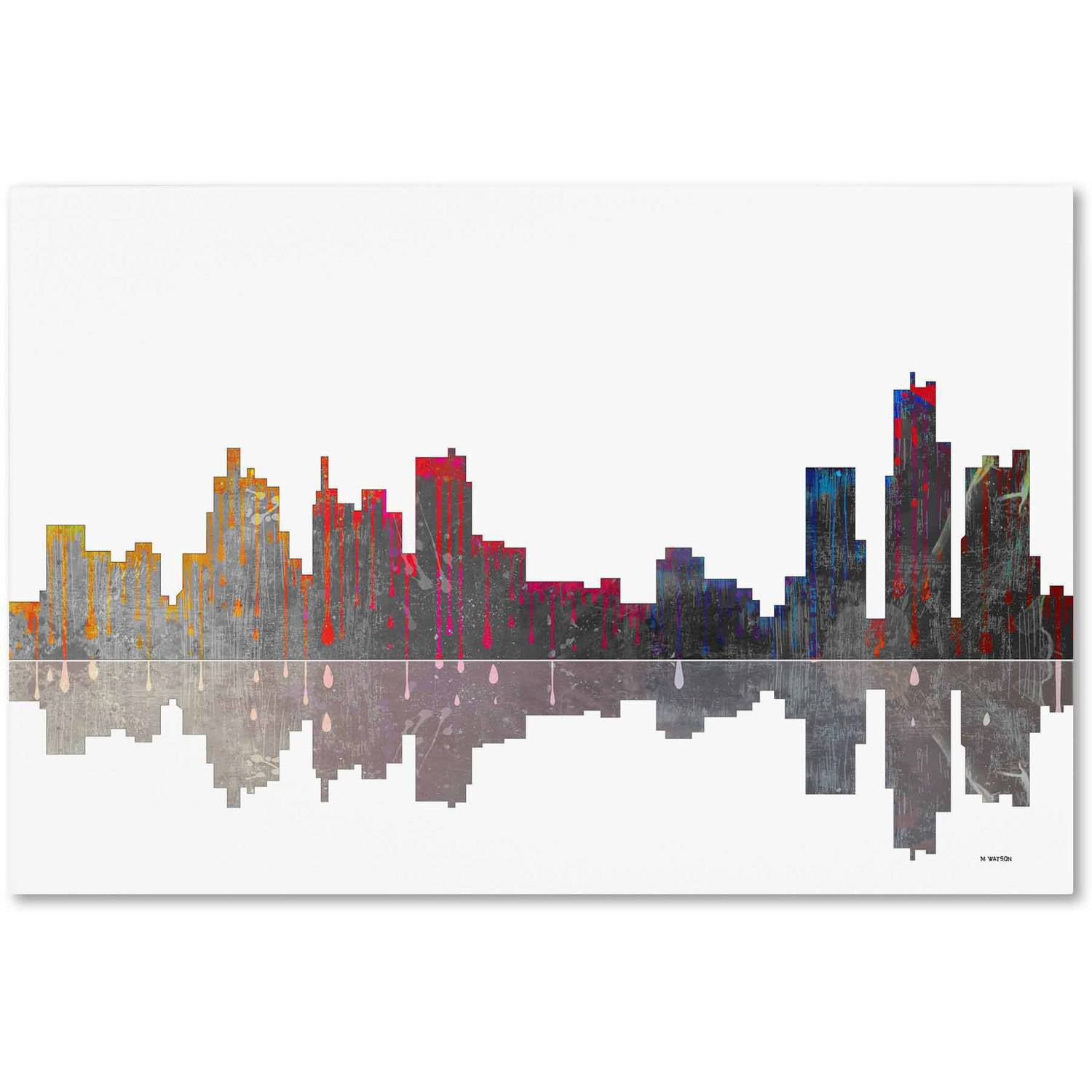 Trademark Fine Art Boston Massachusetts Skyline Canvas Painting by ...