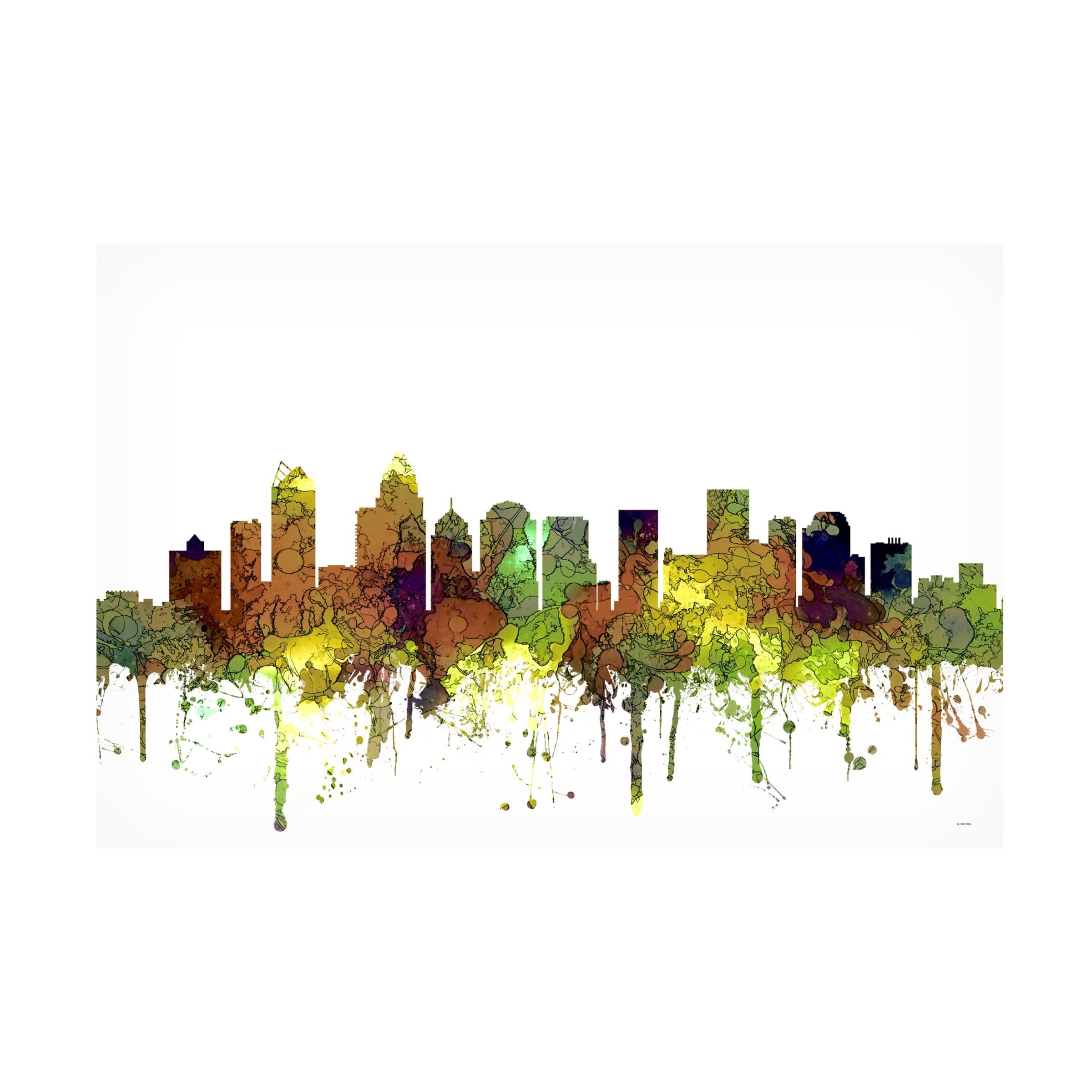 Marlene Watson 'Charlotte Nc Skyline Sg Safari Buff' Canvas Art ...