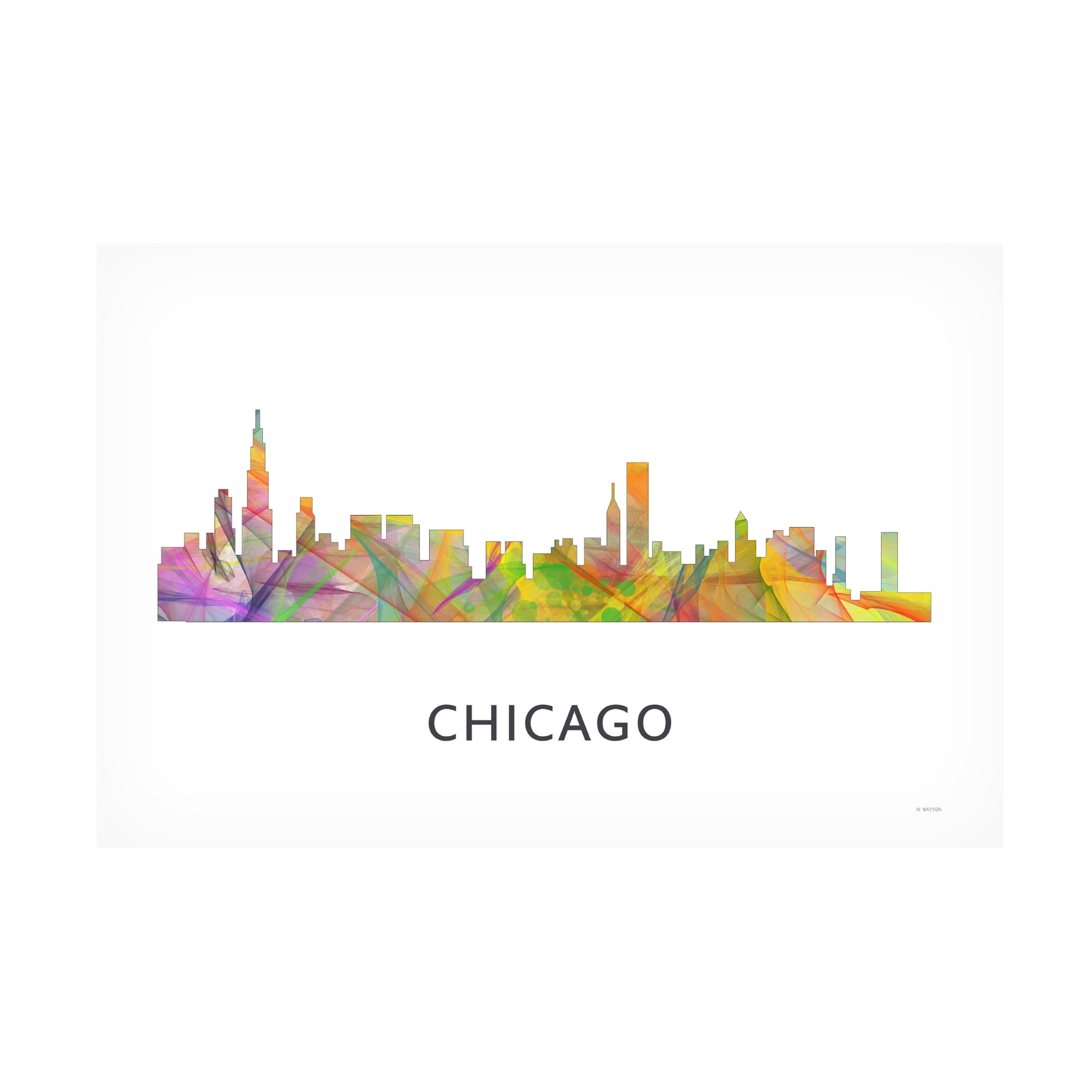 Marlene Watson 'Chicago Illinois Skyline' Canvas Art - Walmart.com