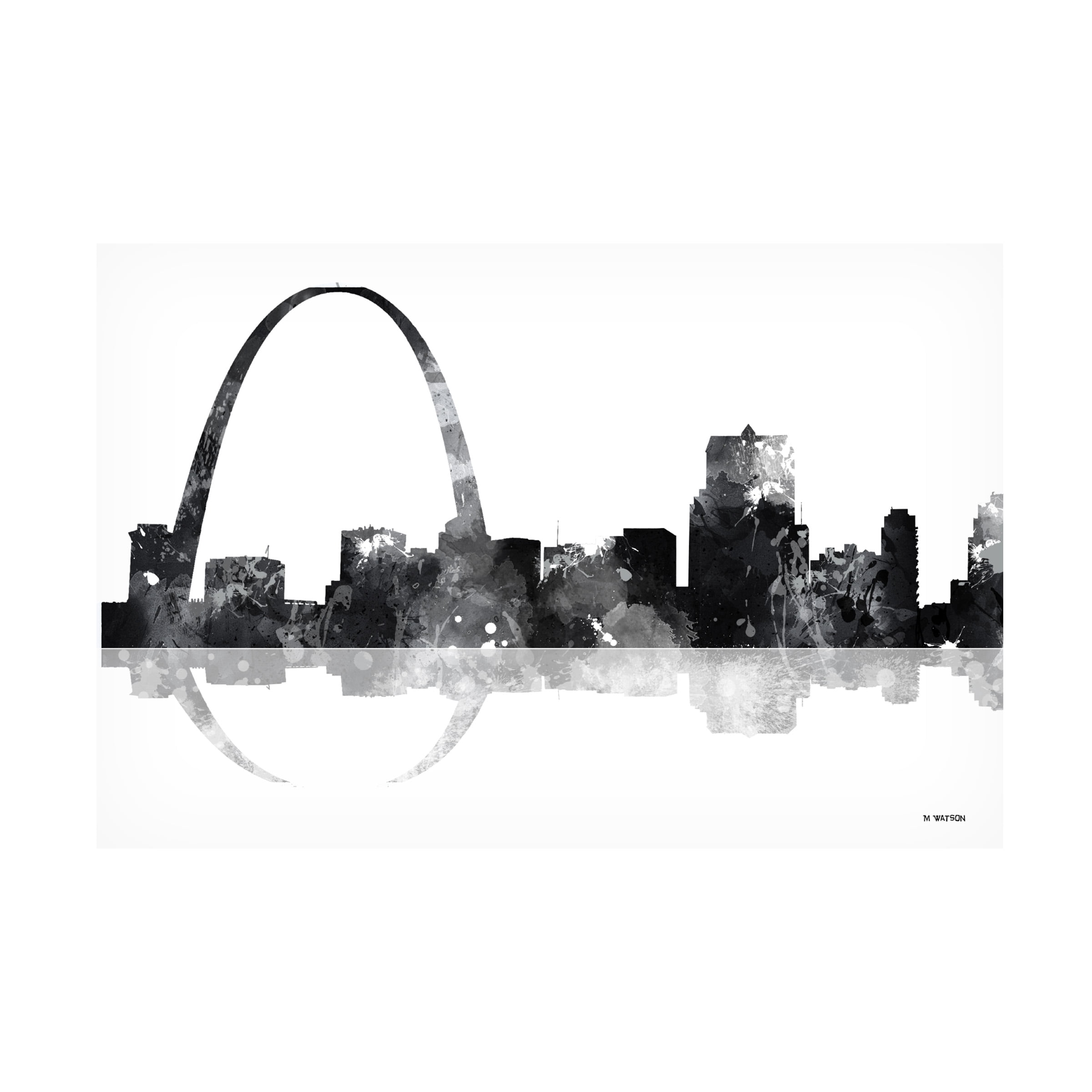 Marlene Watson 'Gateway Arch St Louis Missouri Skyline BG 1' Canvas Art ...