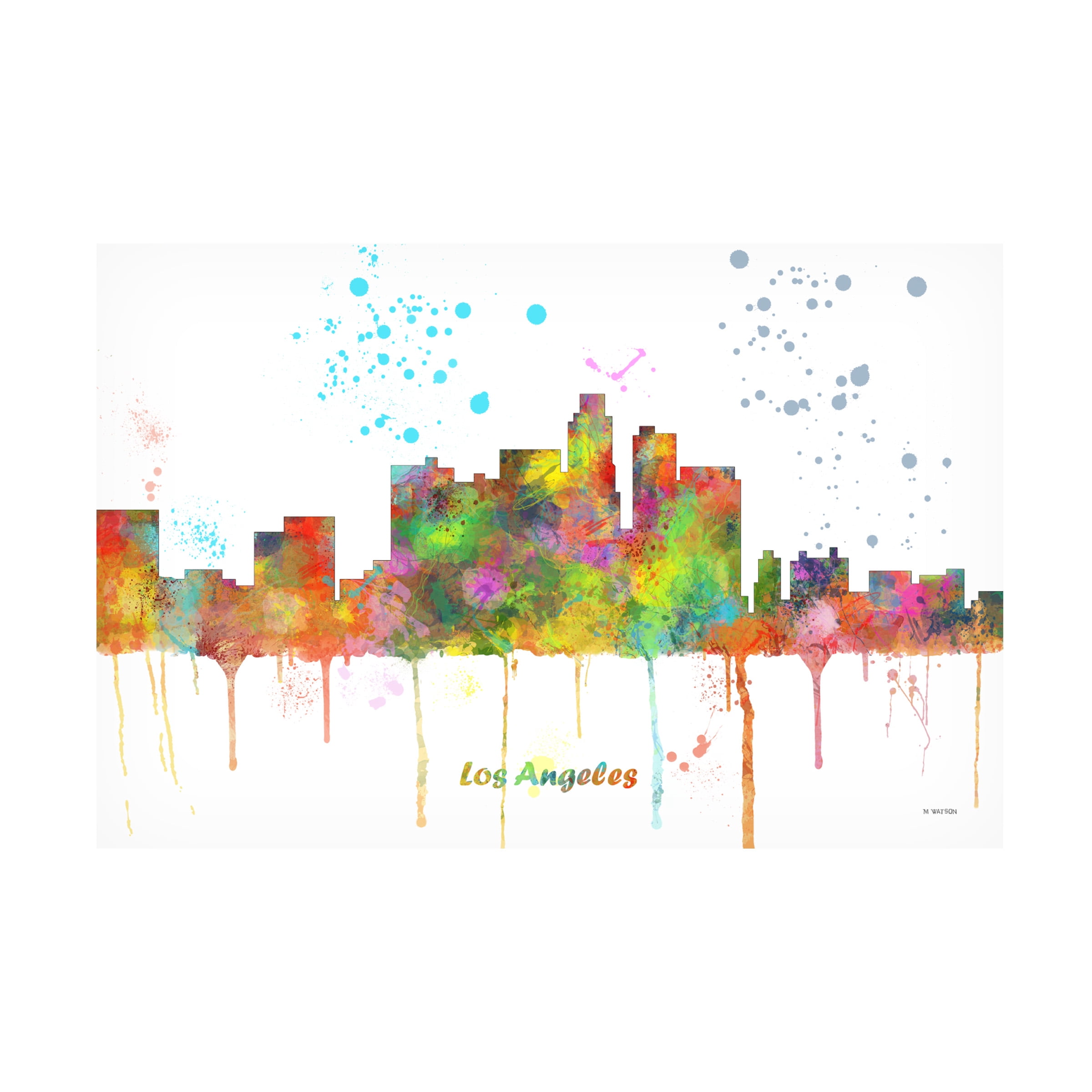 Marlene Watson 'Los Angeles Skyline Mclr 1' Canvas Art - Walmart.com