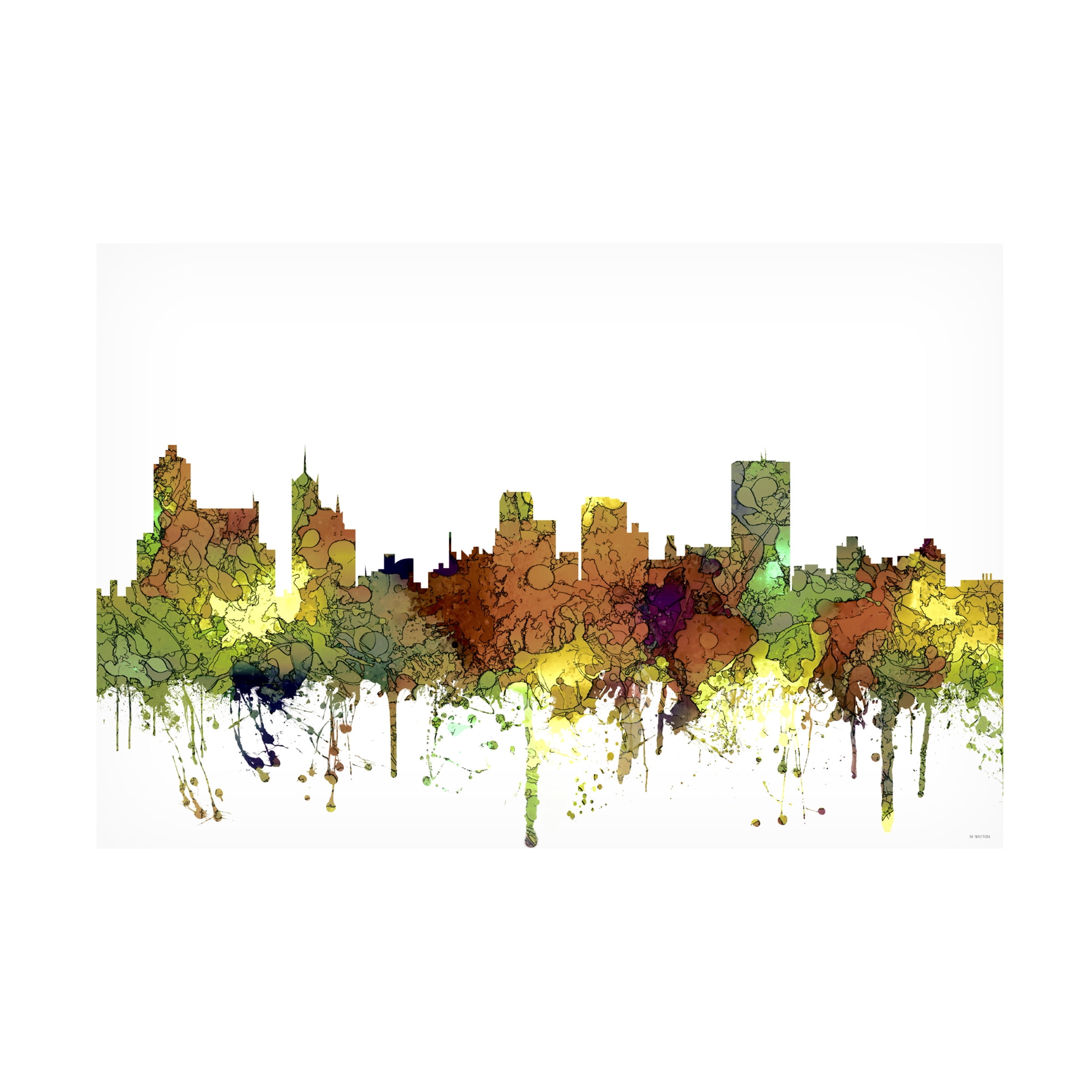 Marlene Watson 'Memphis Tennessee Skyline Safari Buff' Canvas Art ...