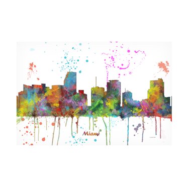 Trademark Fine Art "Tampa Florida Skyline BG-1" Canvas Art by Marlene ...