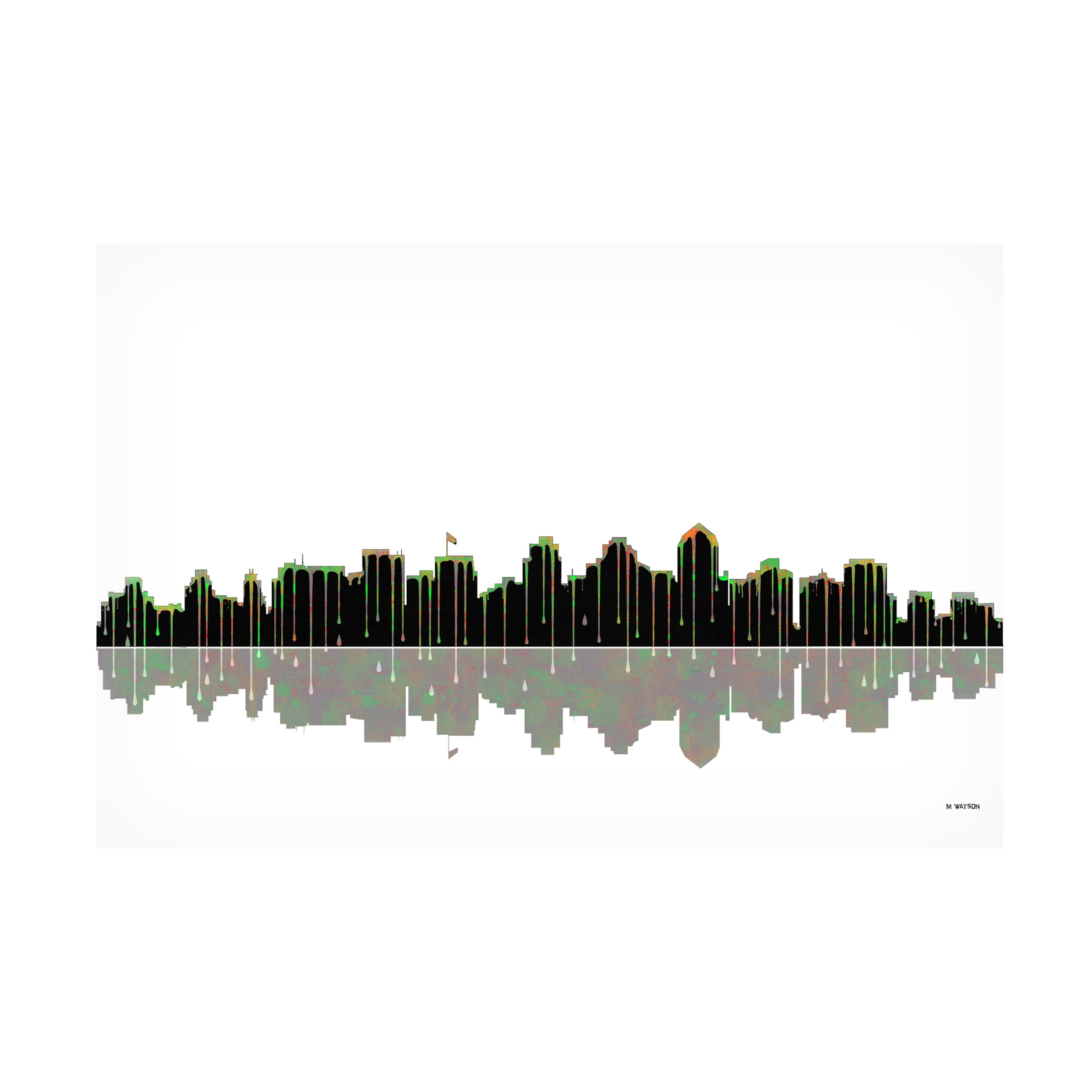 Marlene Watson 'San Diego Skyline BW 1' Canvas Art - Walmart.com