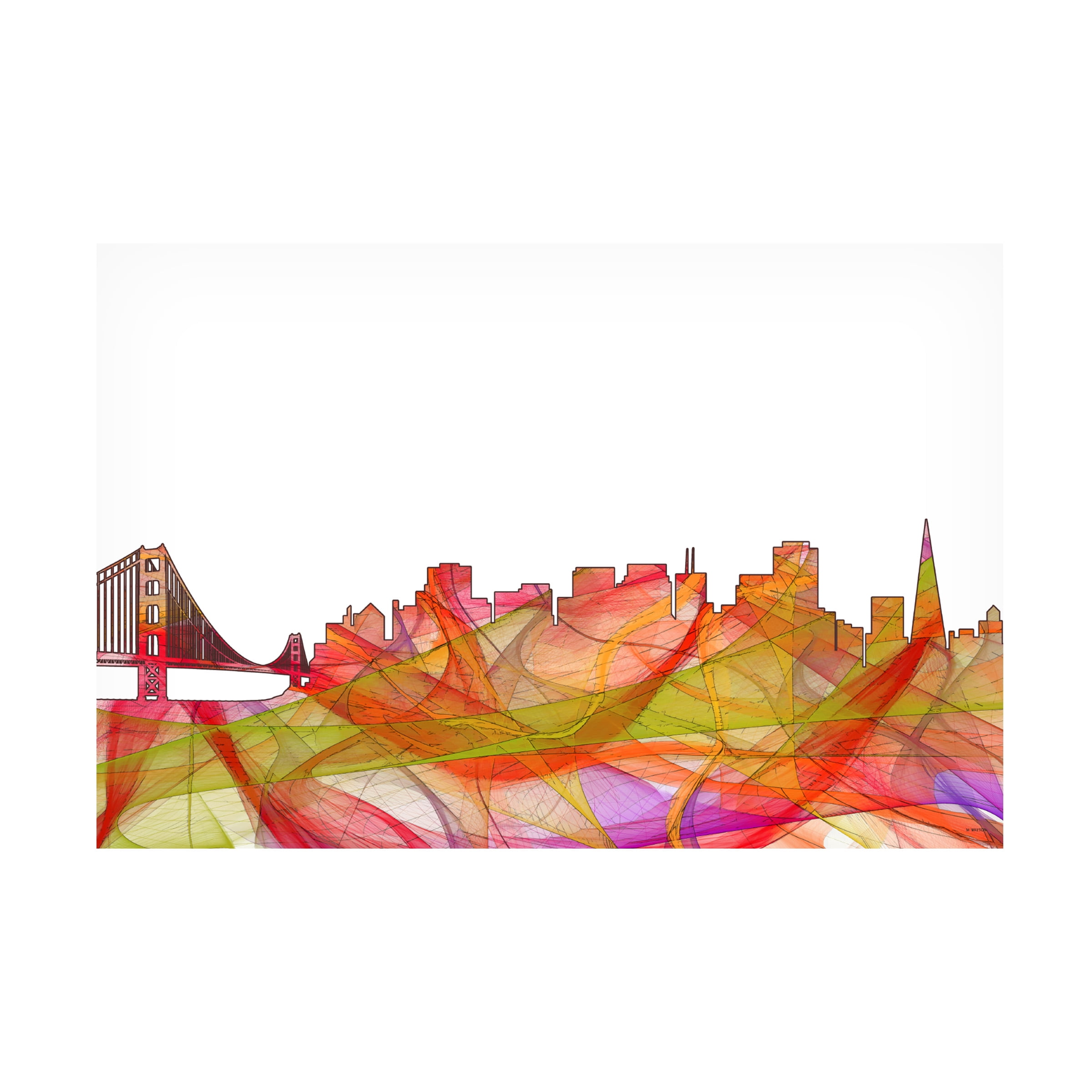 Marlene Watson 'San Francisco Skyline Summer Swirl 2' Canvas Art ...