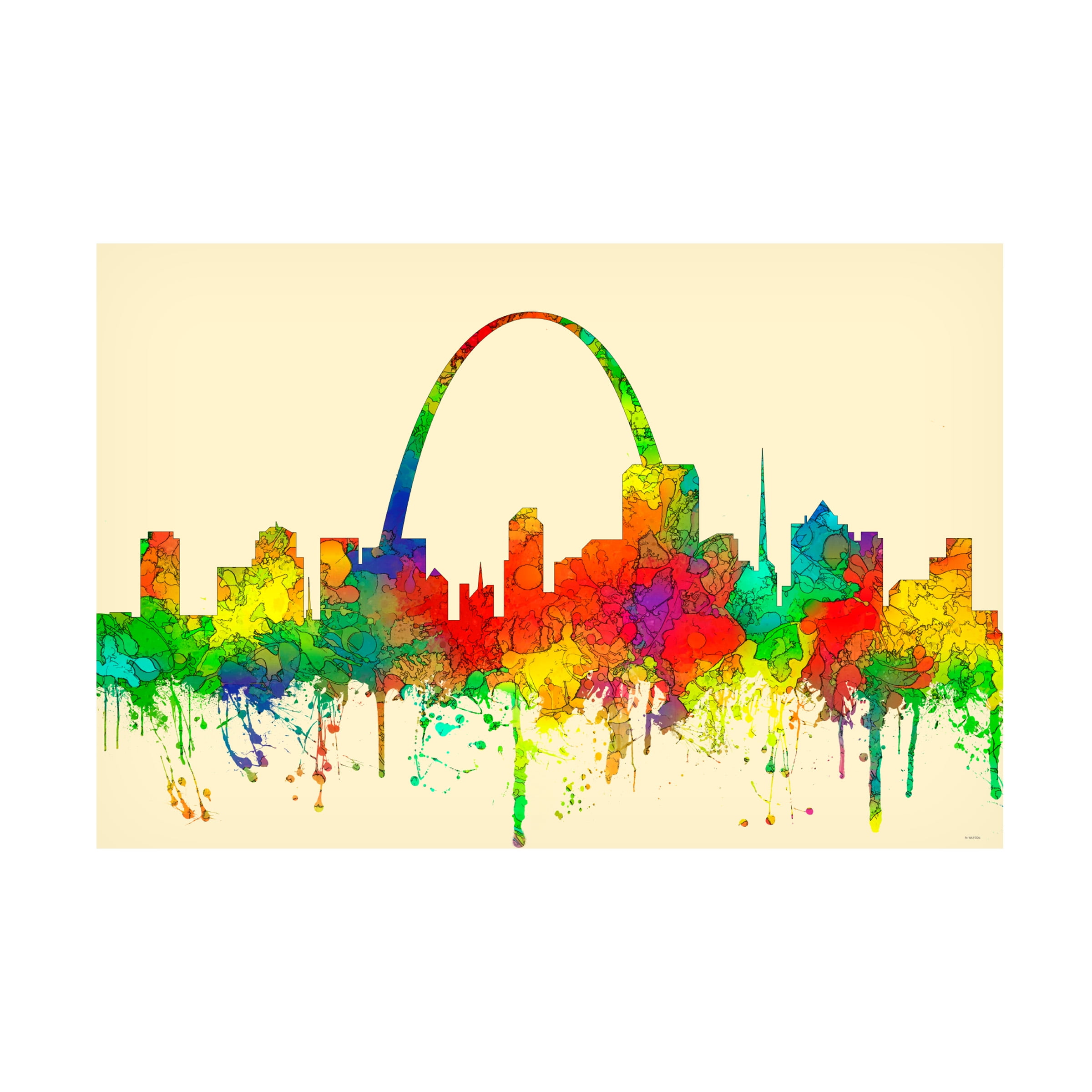 Marlene Watson 'St Louis Missouri Skyline SG' Canvas Art - Walmart.com