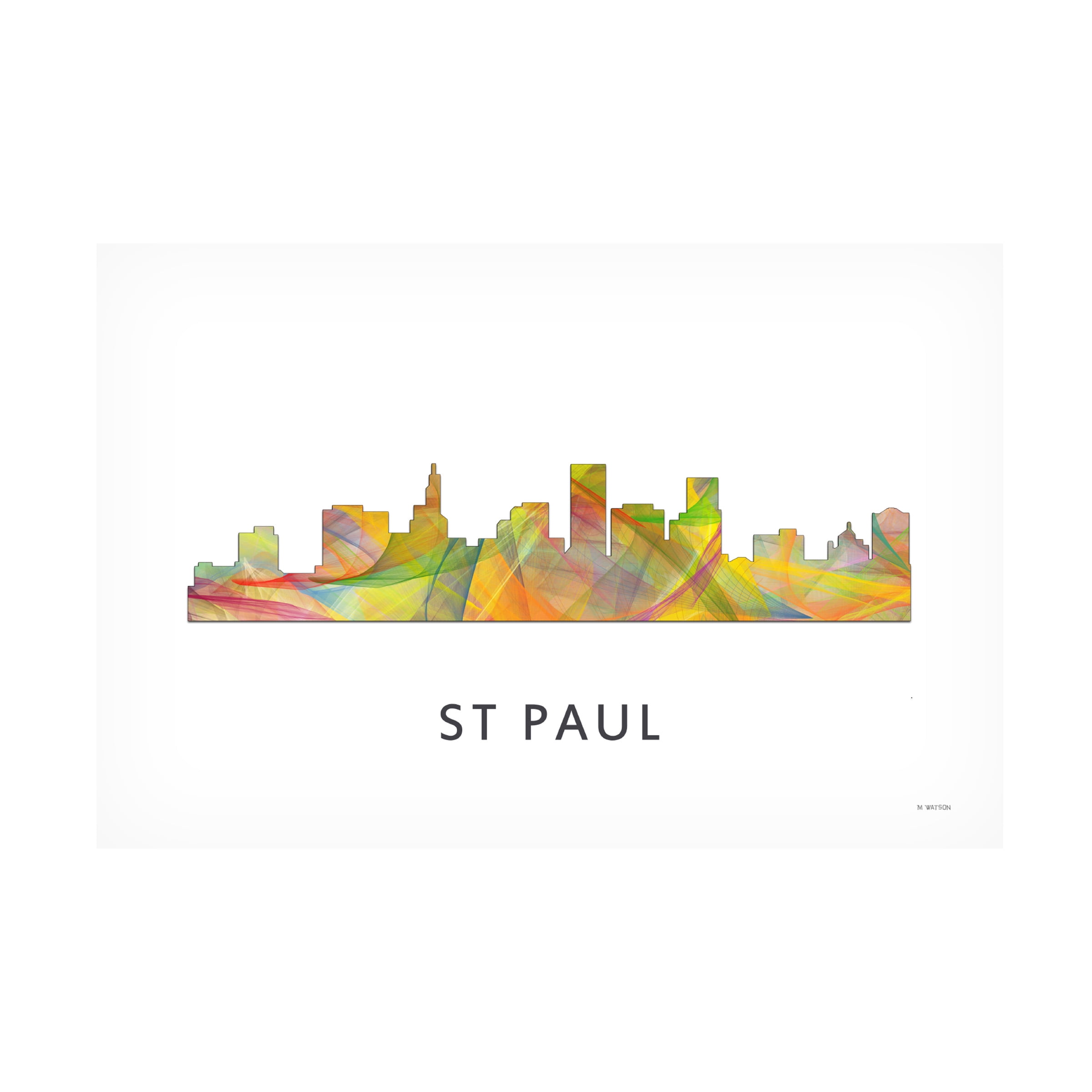 Marlene Watson 'St Paul Minnesota Skyline' Canvas Art - Walmart.com
