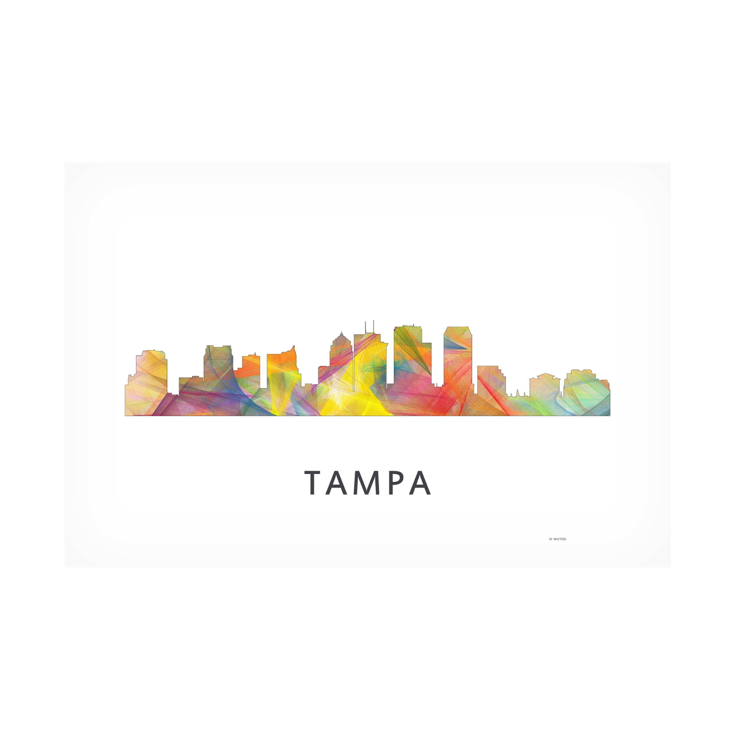Marlene Watson 'Tampa Florida Skyline' Canvas Art - Walmart.com