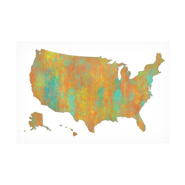 Marlene Watson 'Upside Down Map Of The World Clr 1' Canvas Art ...
