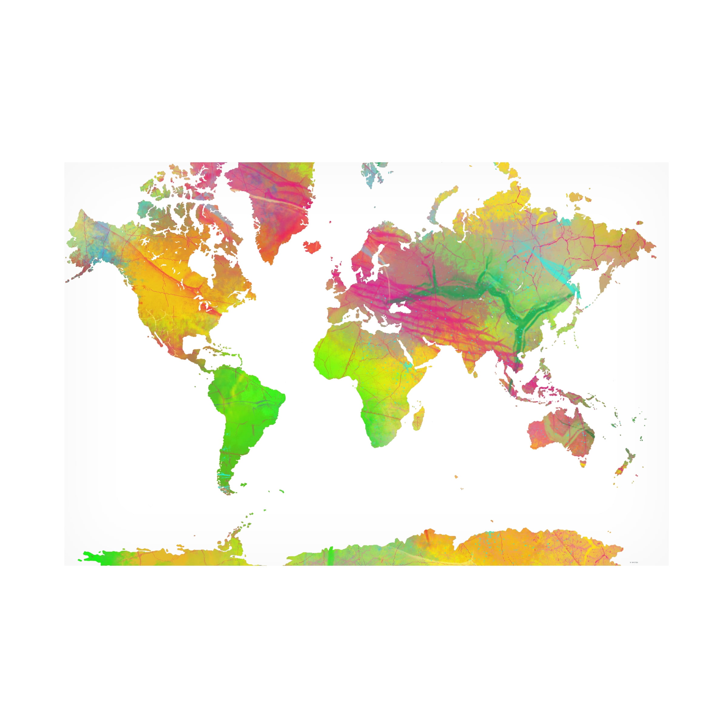 Marlene Watson 'World Map 10' Canvas Art - Walmart.com