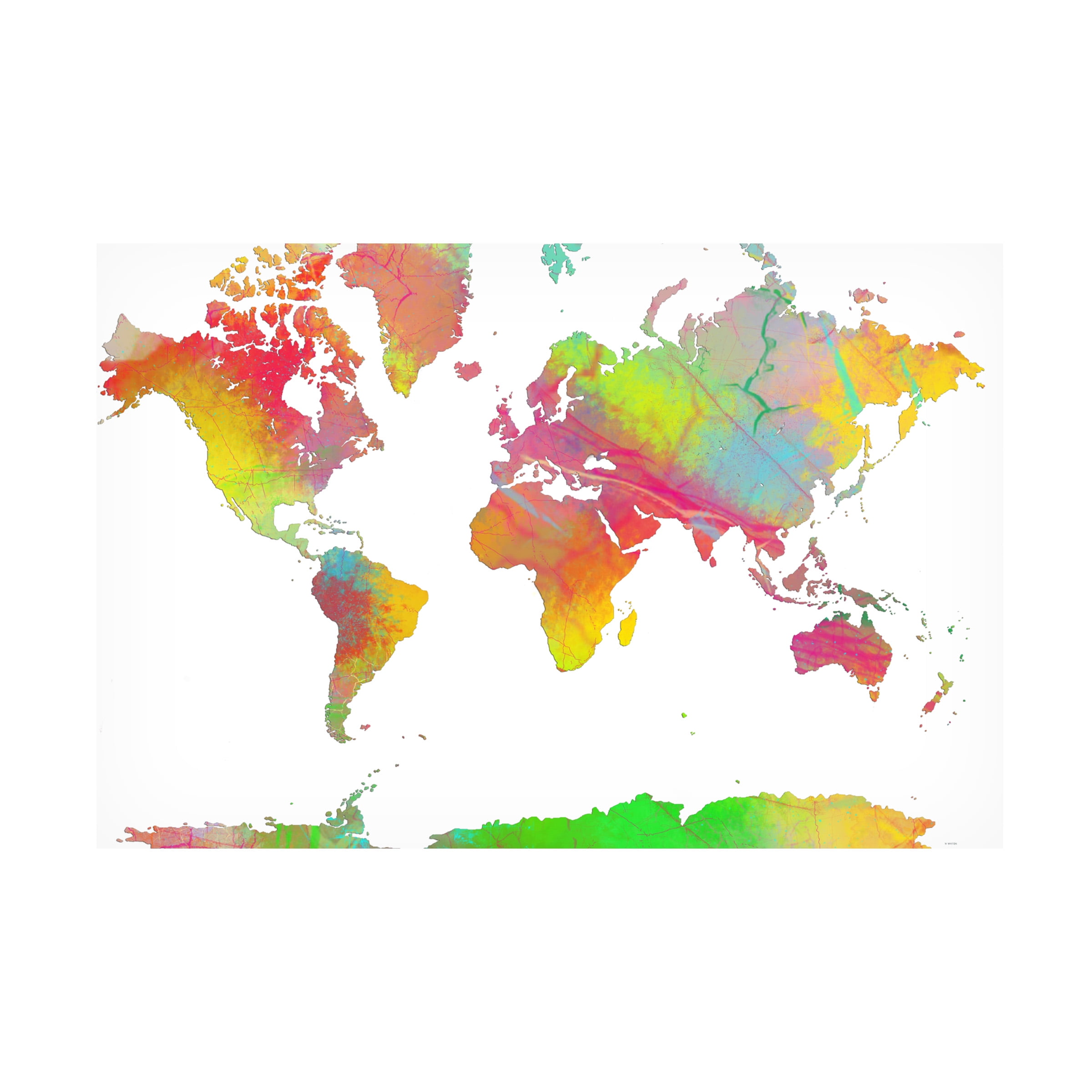 Marlene Watson 'World Map 6' Canvas Art - Walmart.com