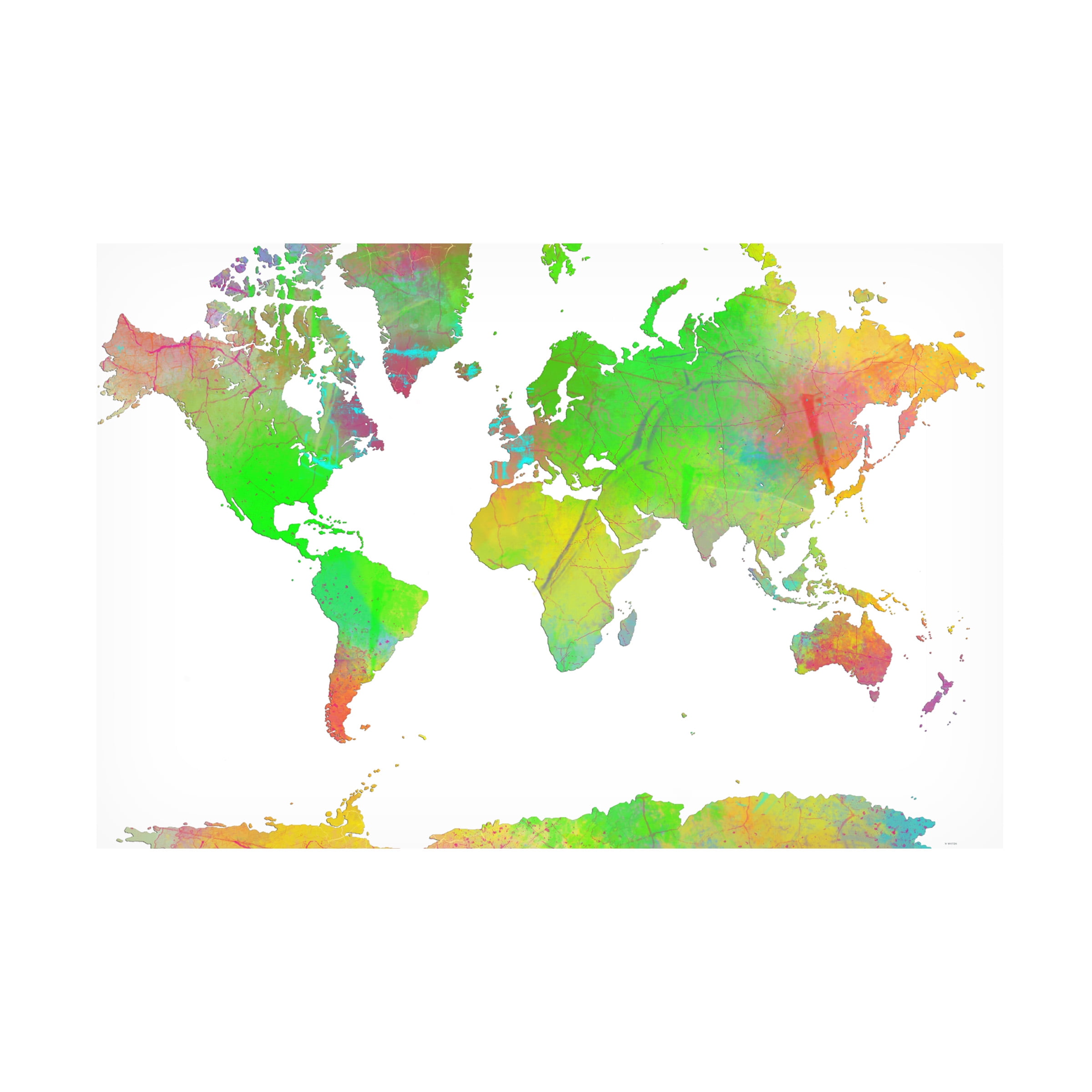 Marlene Watson 'World Map 7' Canvas Art - Walmart.com