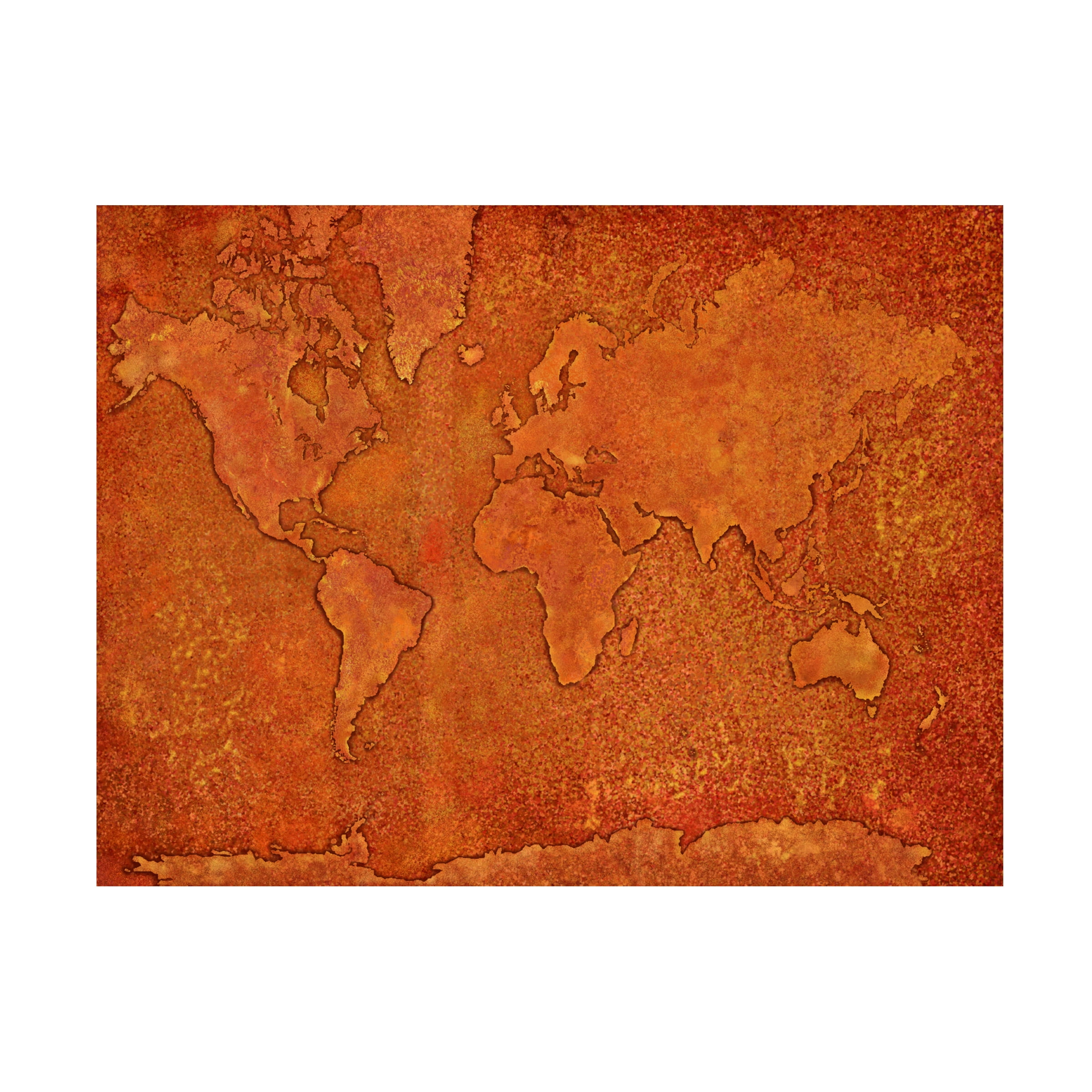 Marlene Watson 'World Map Rust 1' Canvas Art - Walmart.com