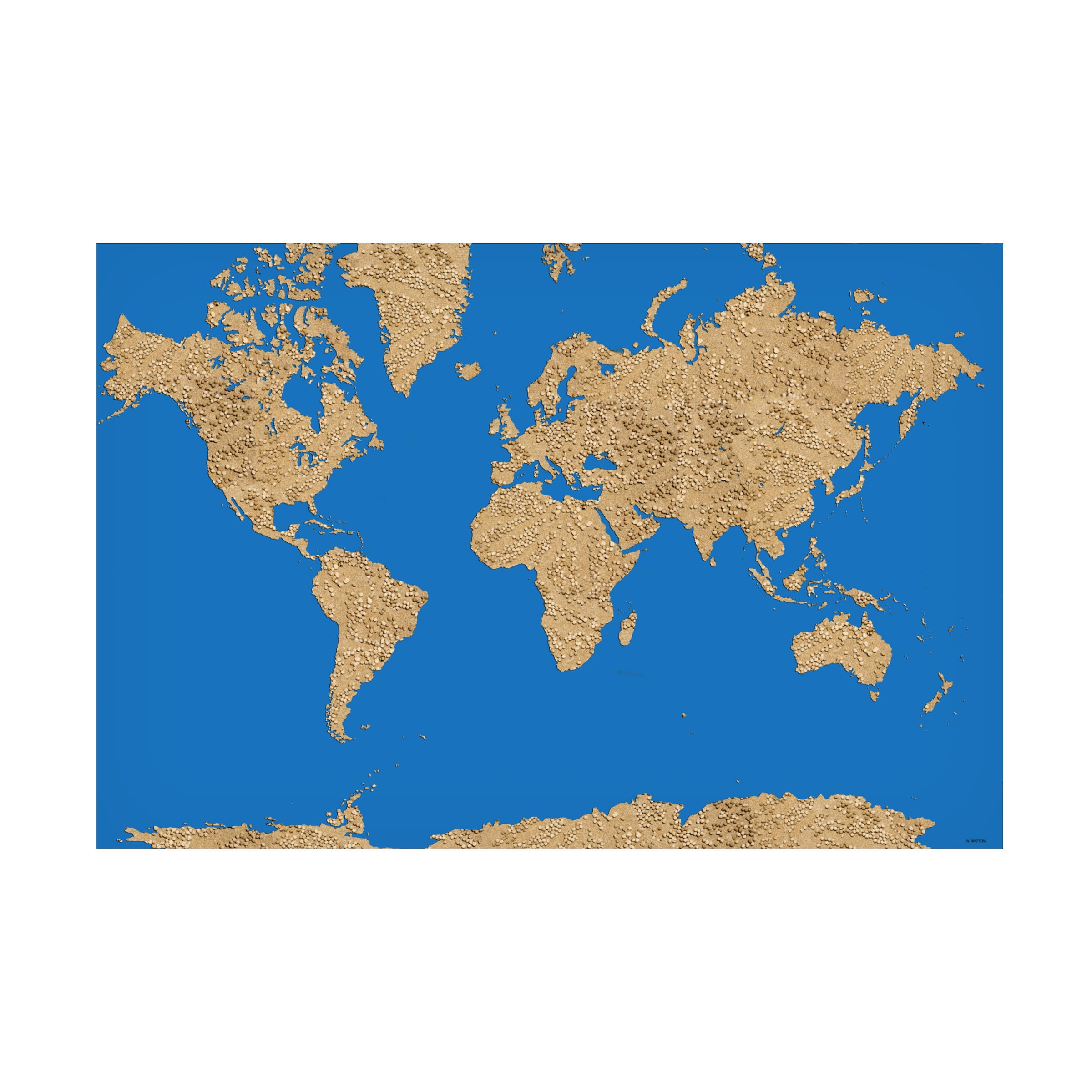 Marlene Watson 'World Map - Sand Dots 1' Canvas Art - Walmart.com