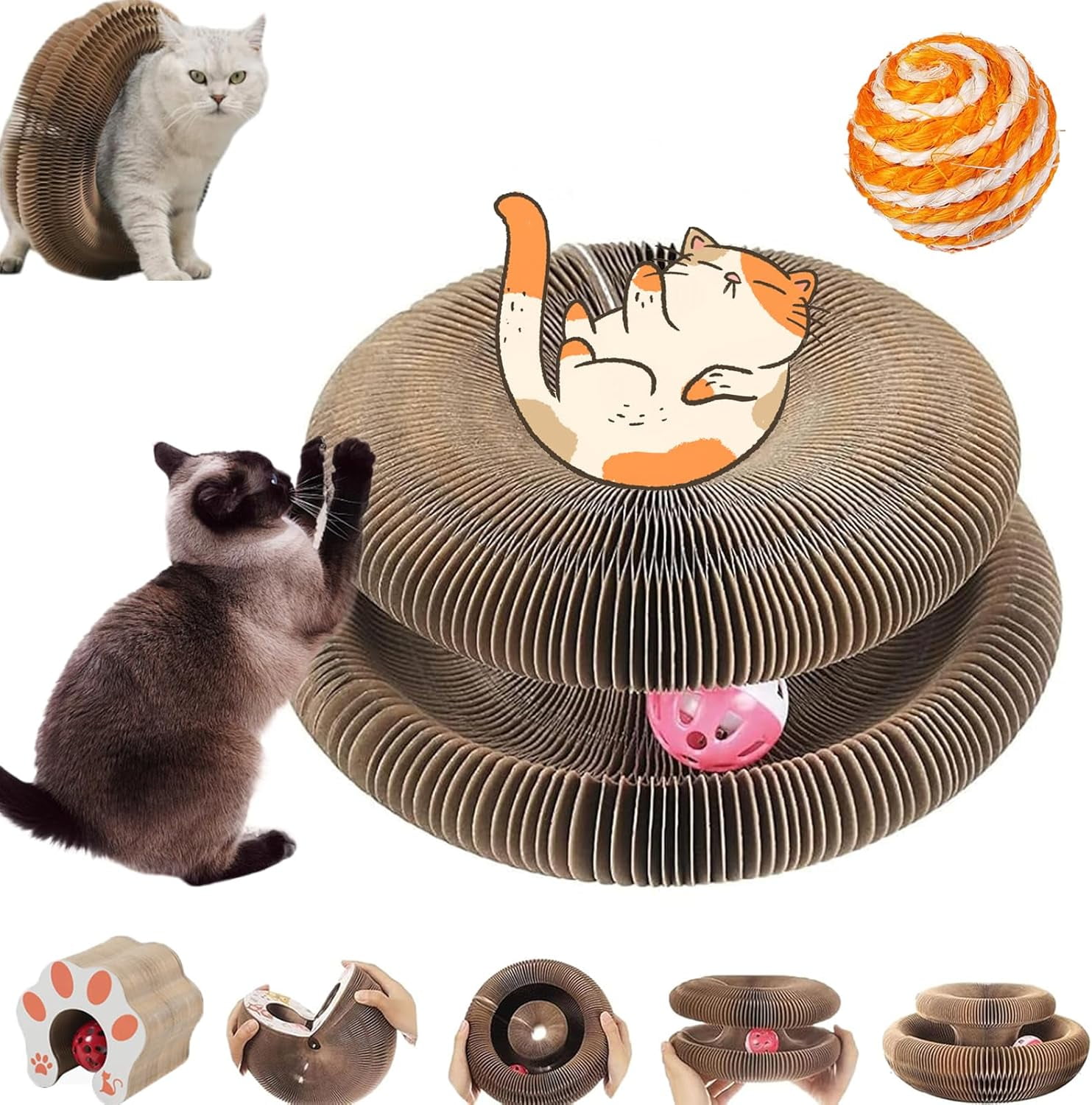 Marlenes Kitty Curl, Kitty Curls Cat Toy, Cat Kurlz, Reversible Infinity Style Magic Organ Cat ...