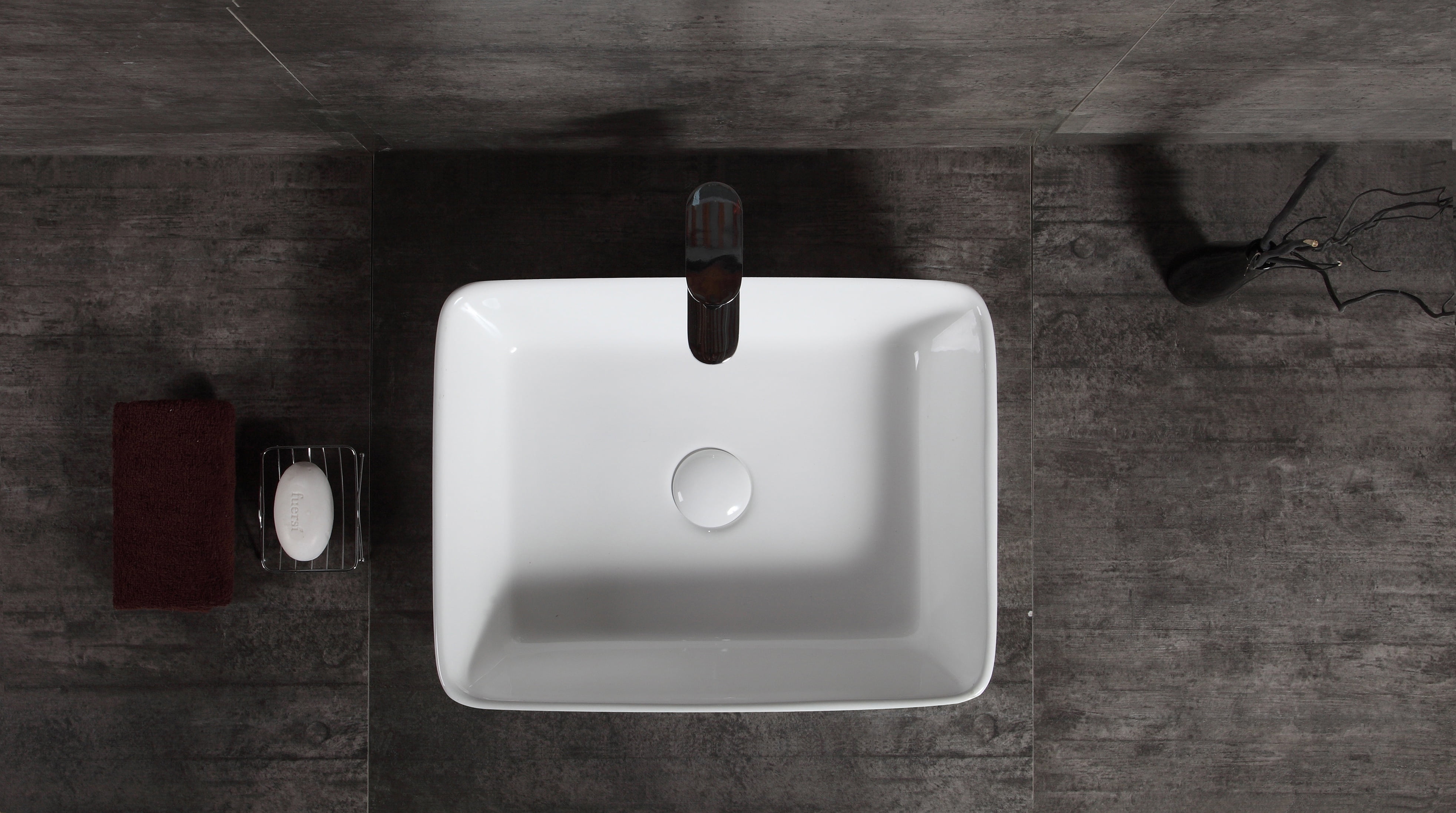 Marley Over the Counter Vessel Ceramic Basin Sink, Glossy White ...