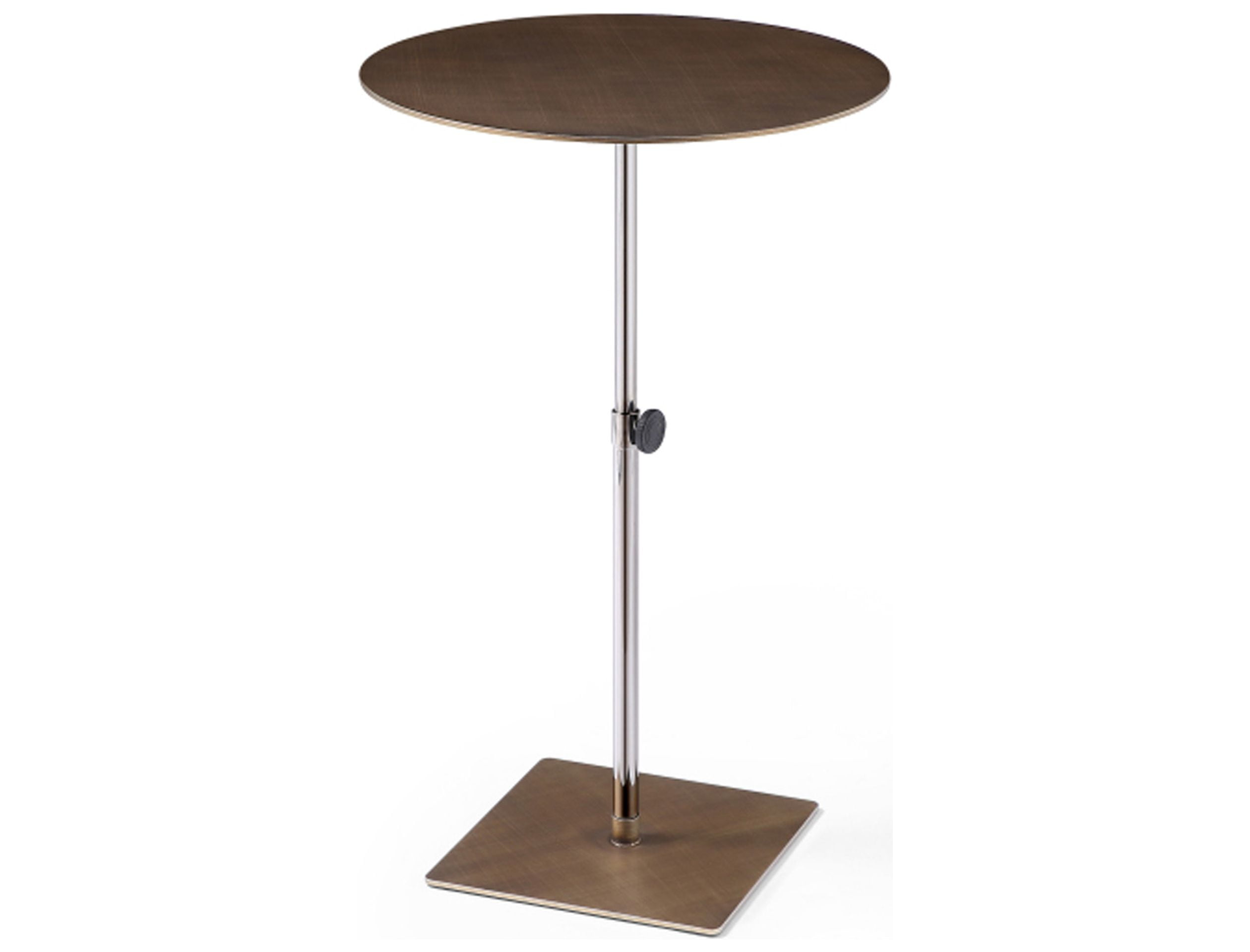Marley Side Table, Bronze Brushed Metal, Grid Lines Design Top ...