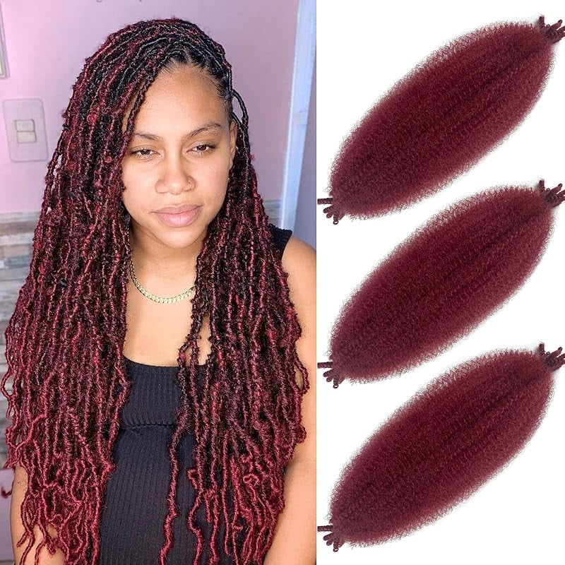 Marley Twist Braiding Hair 16 Inch Springy Afro Twist Hair 3 Packs ...