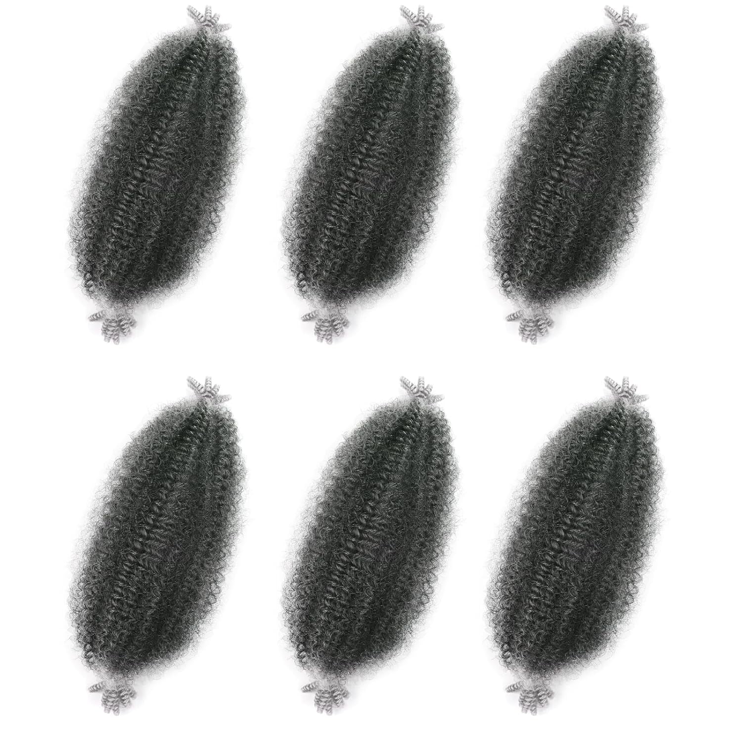 Marley Twist Braiding Hair Black and Gray Marley Hair 12 Inch Afro ...